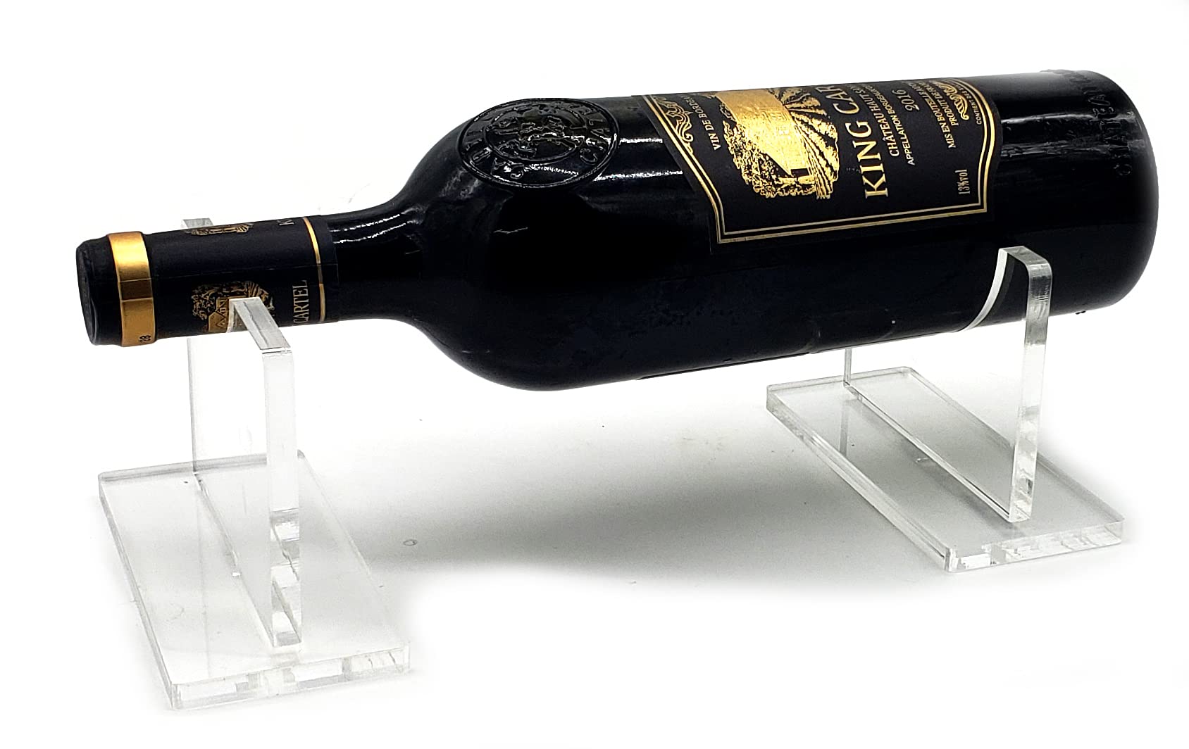 Wine Bottle Holder Floating Acrylic Stand Rack/Holder Counter Top Display Case Riser