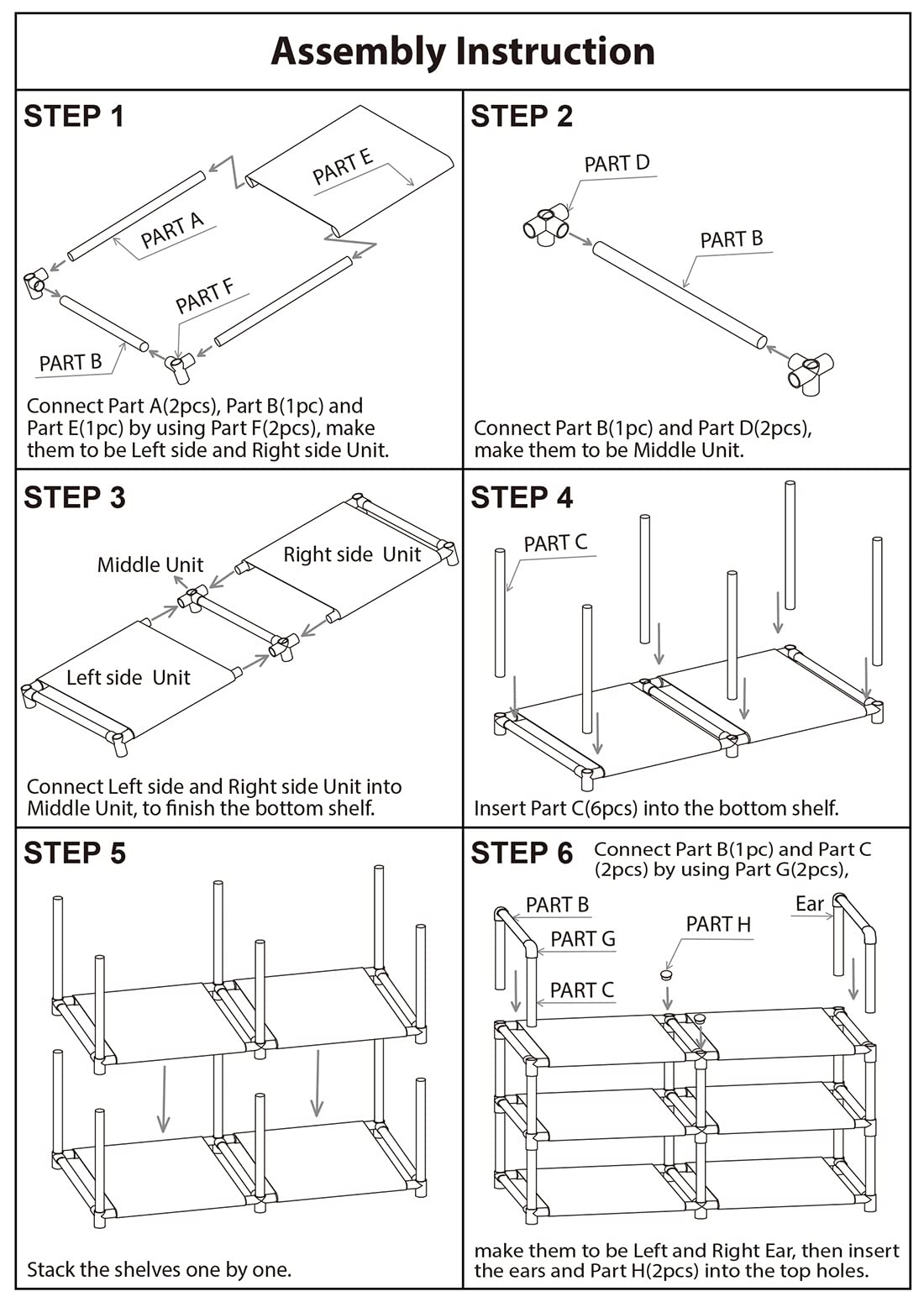FIDUCIAL HOME 3 Tiers Shoe Rack 12-15 Pairs Sturdy Shoe Shelf