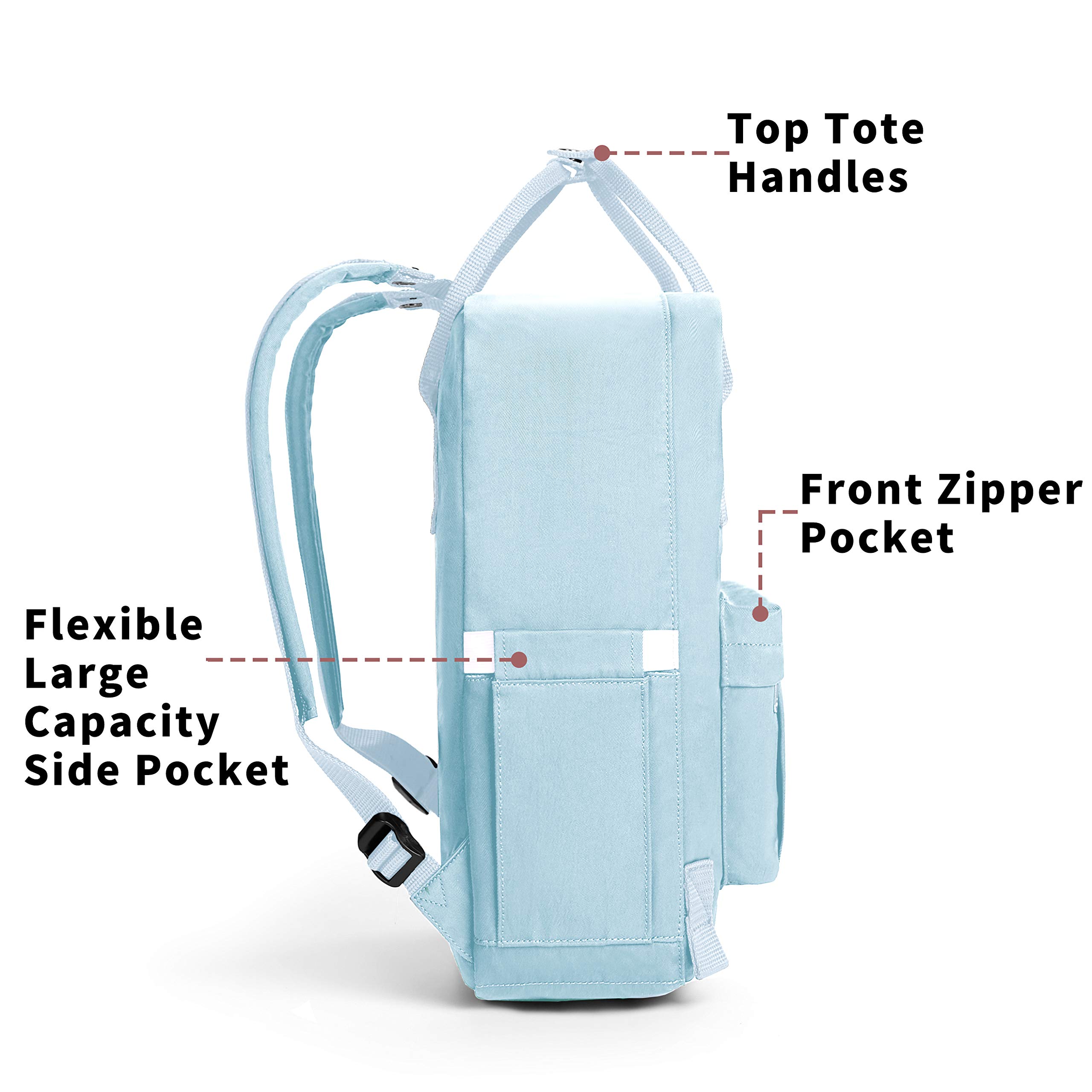 KALIDI Casual Backpack for Women,15 Inches Laptop Classic Backpack Camping Rucksack Travel Outdoor Daypack College School Bag (Light Blue)