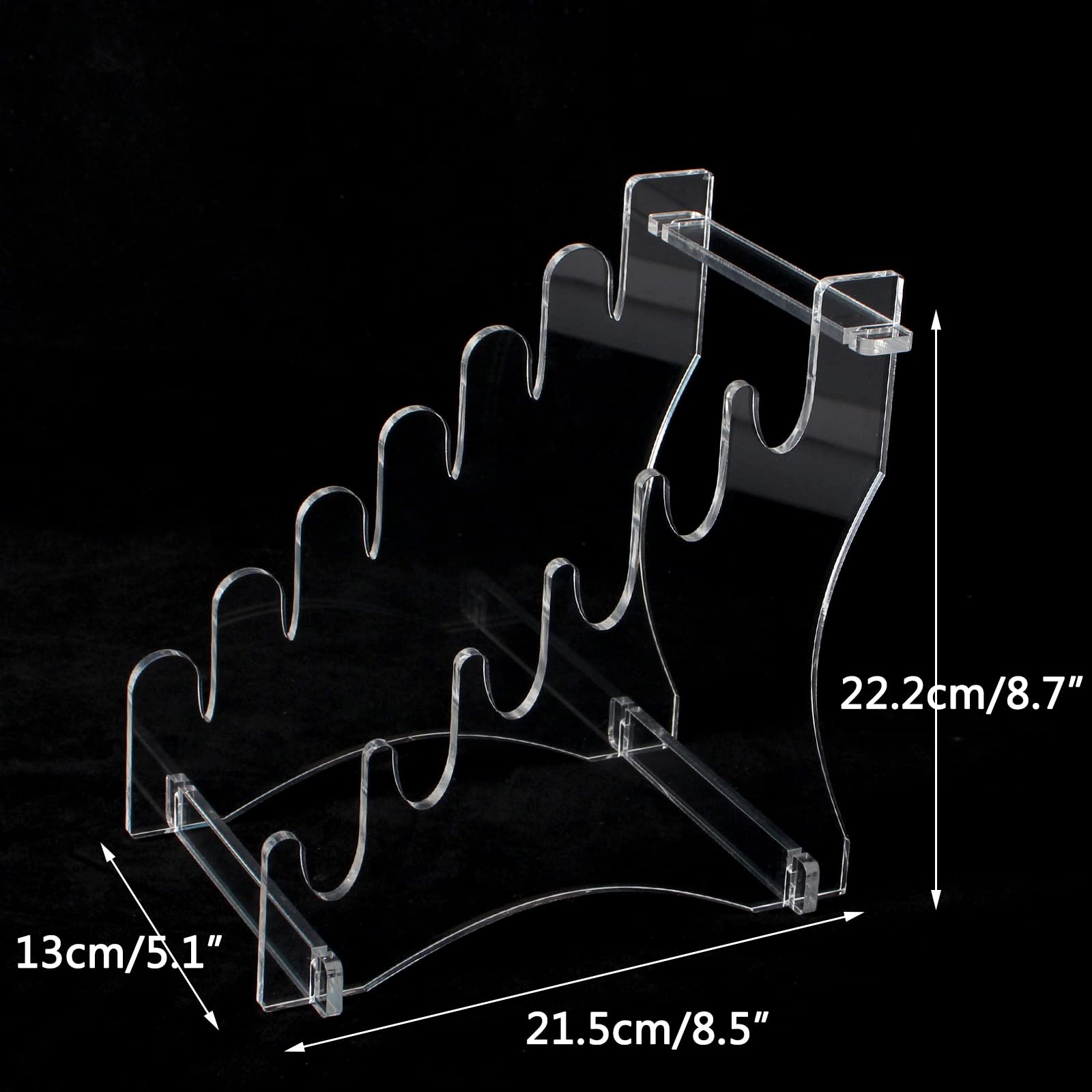 Dagger Stand Knife Display Stand,Acrylic Desktop Display Stand Holds 6 Knives for Hunting Knife,Dagger,Pocket Knife Display (Transparent)