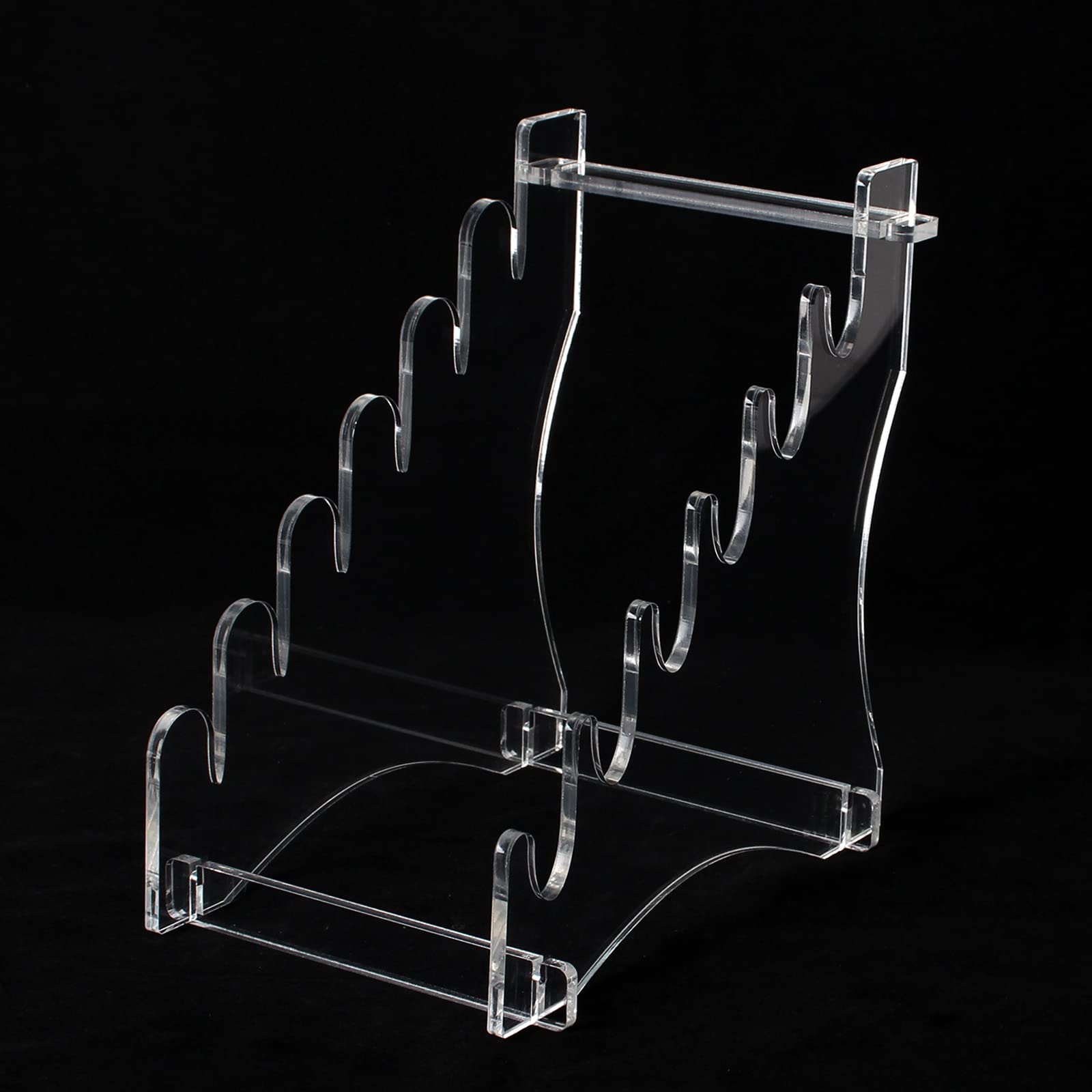 Dagger Stand Knife Display Stand,Acrylic Desktop Display Stand Holds 6 Knives for Hunting Knife,Dagger,Pocket Knife Display (Transparent)