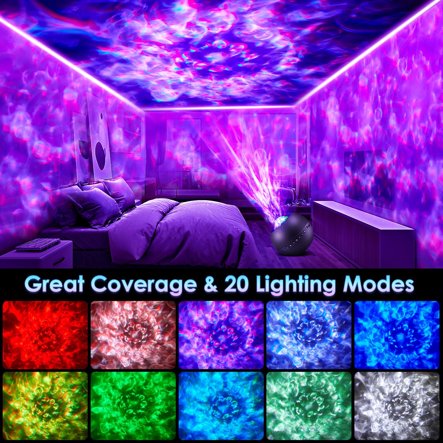 One Fire Galaxy Projector for Bedroom, White Noise Galaxy Light, Remote Timer Star Projector, Bluetooth Music Night Light Projector for Kids Teen Adult Bedroom Decor