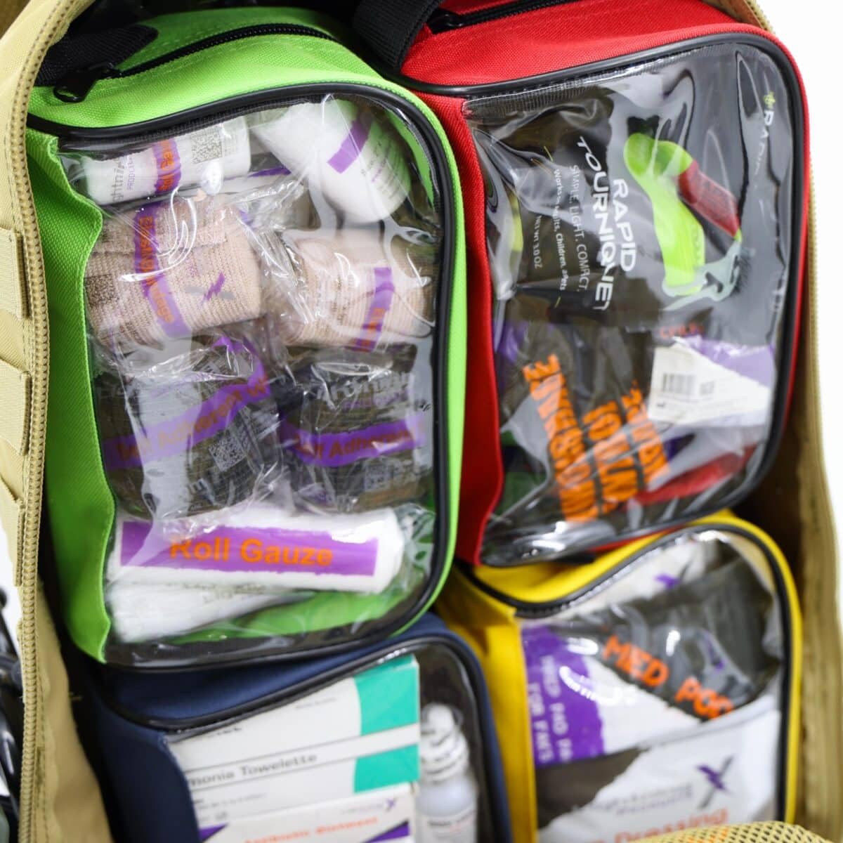 Lightning X Stocked Modular Trauma & Bleeding First Aid Responder Medical Backpack + Kit (Red w/Hydration Bladder)