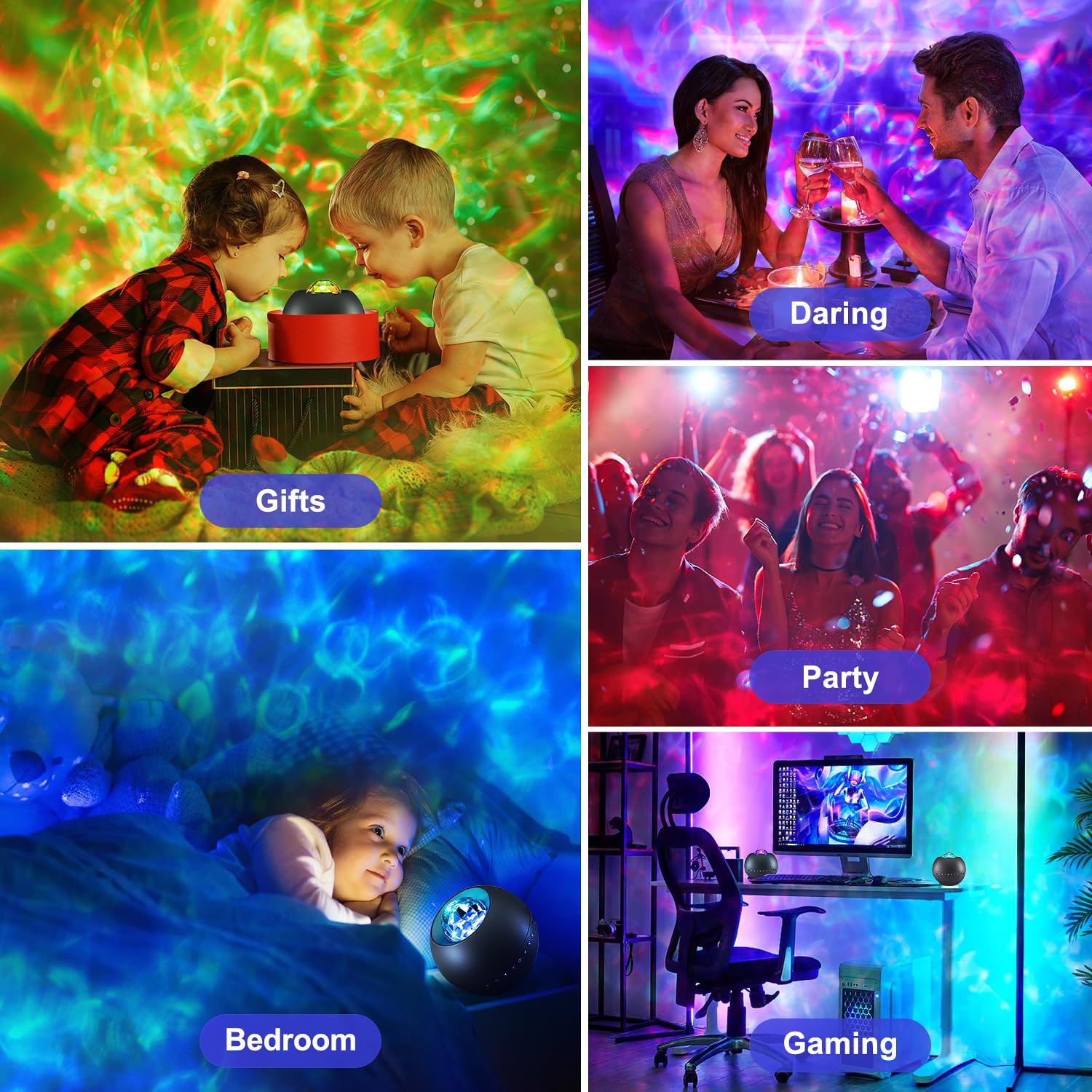 One Fire Galaxy Projector for Bedroom, White Noise Galaxy Light, Remote Timer Star Projector, Bluetooth Music Night Light Projector for Kids Teen Adult Bedroom Decor