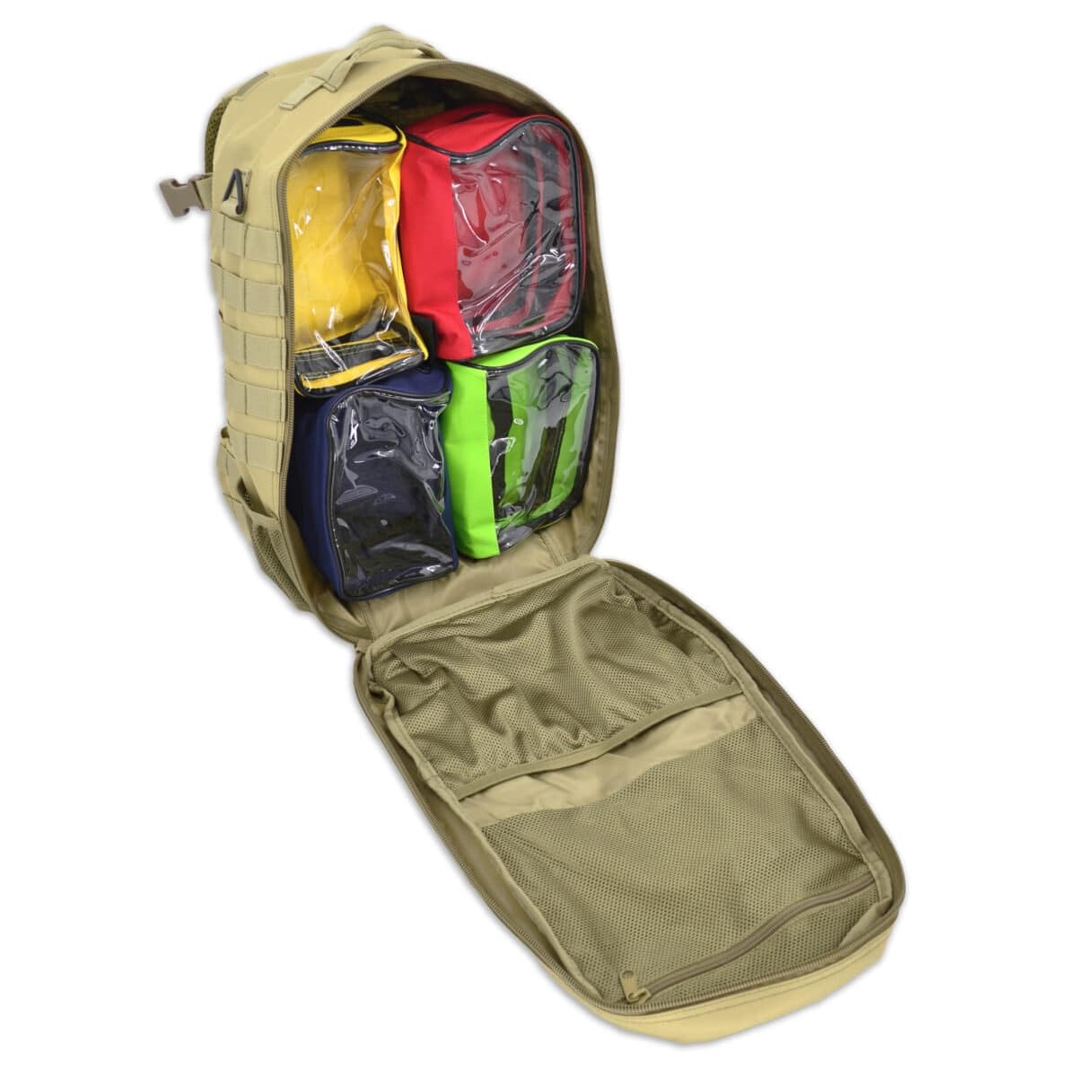 Lightning X Stocked Modular Trauma & Bleeding First Aid Responder Medical Backpack + Kit (Red w/Hydration Bladder)