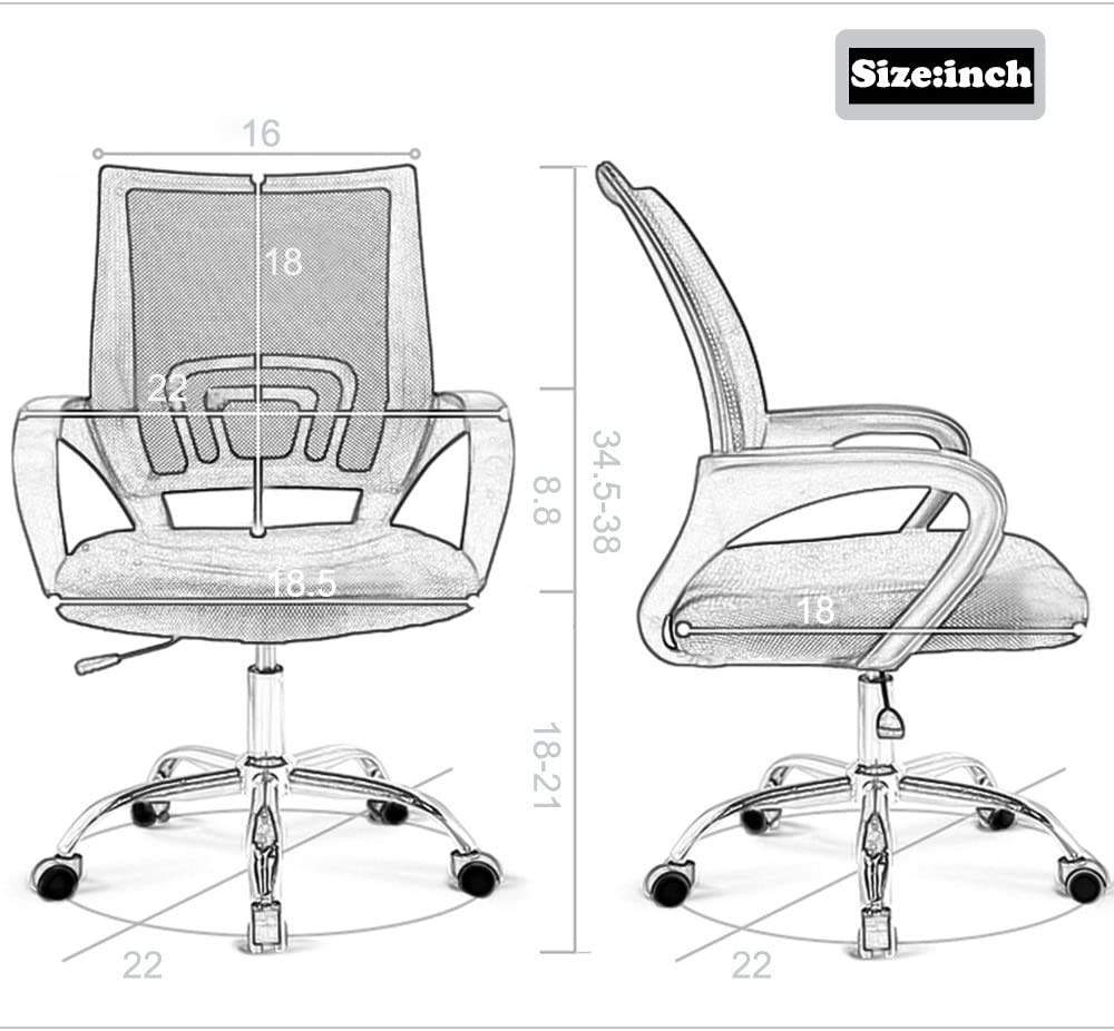 Office Chair Ergonomic Cheap Desk Chair Mesh Computer Chair Lumbar Support Modern Executive Adjustable Stool Rolling Swivel Chair for Back Pain, Black