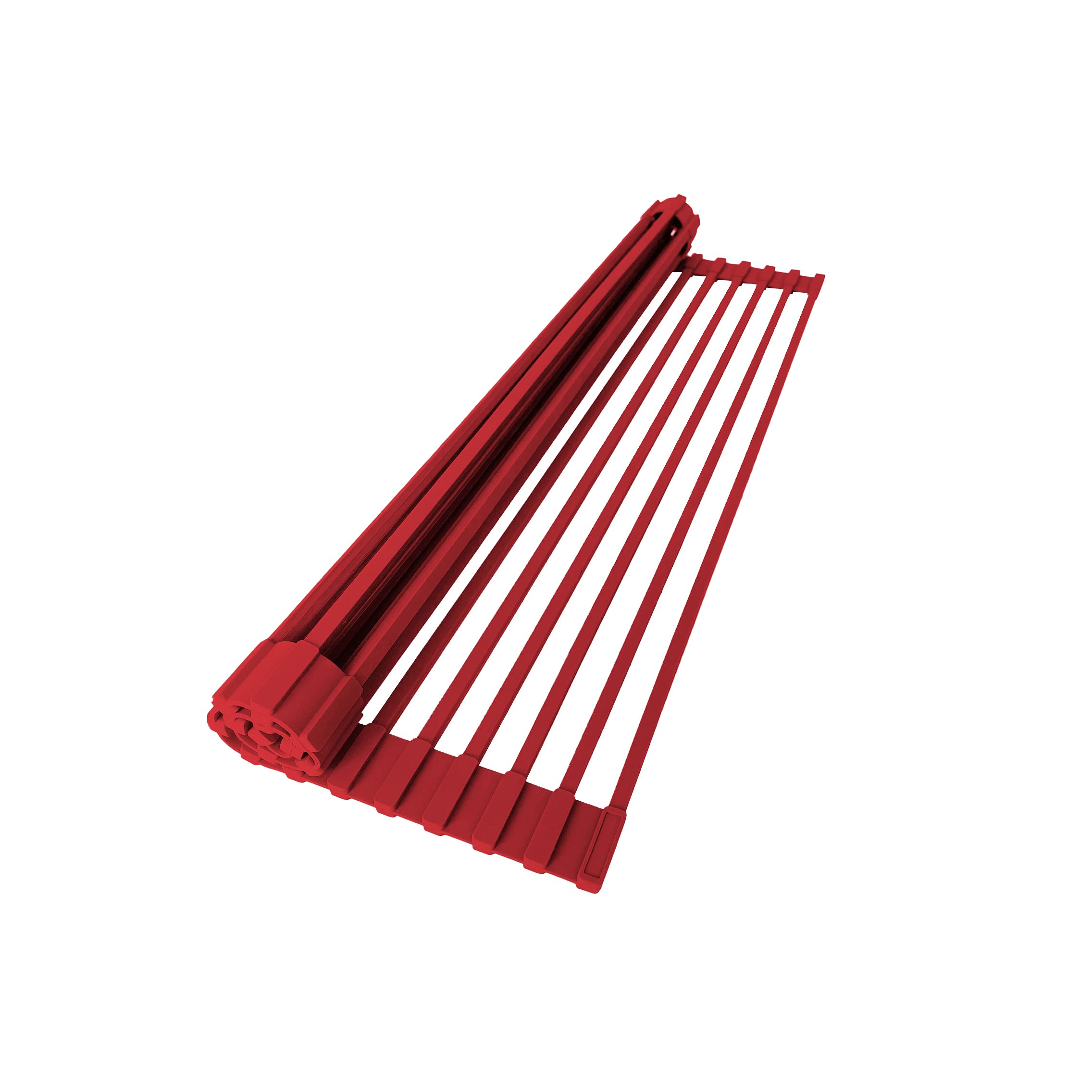STYLISH Over The Sink Roll-Up Dish Drying Rack | Trivet | Heat Resistant | Drying Dishes and Rinsing Vegetables | Black | A-900BK