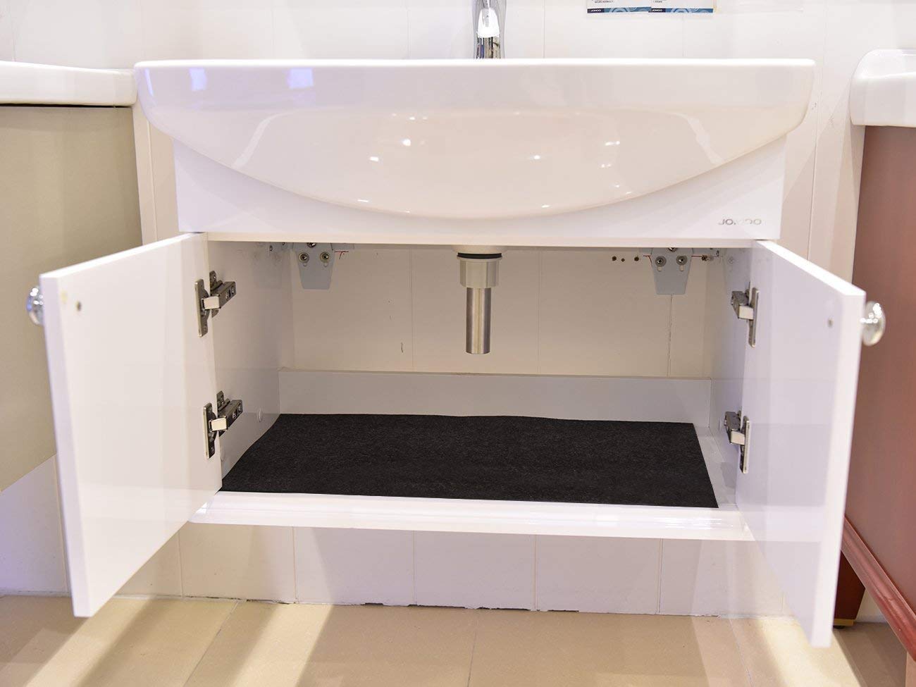 Under The Sink Mat for Cabinet,Drawer,Kitchen Tray Drip,Cabinet Liner,Absorbent Fabric Layer,Anti-Slip Waterproof Layer,Reusable,Washable (36inches X 24inches)