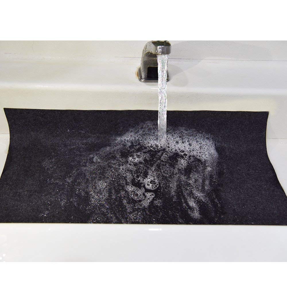 Under The Sink Mat for Cabinet,Drawer,Kitchen Tray Drip,Cabinet Liner,Absorbent Fabric Layer,Anti-Slip Waterproof Layer,Reusable,Washable (36inches X 24inches)