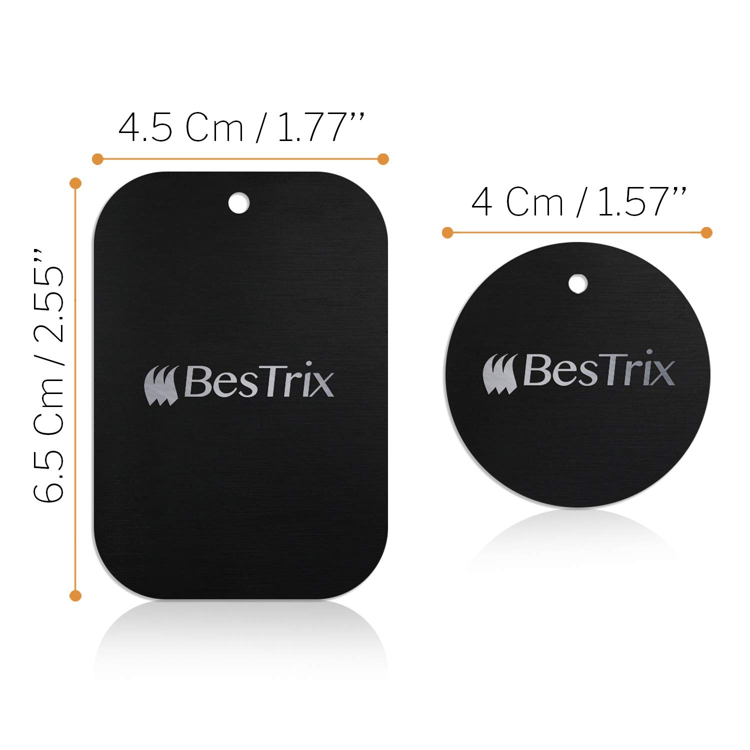 Bestrix Metal Plate for Magnetic Mount with 3M Adhesive (Set of 4) Extra Thin (Gold)