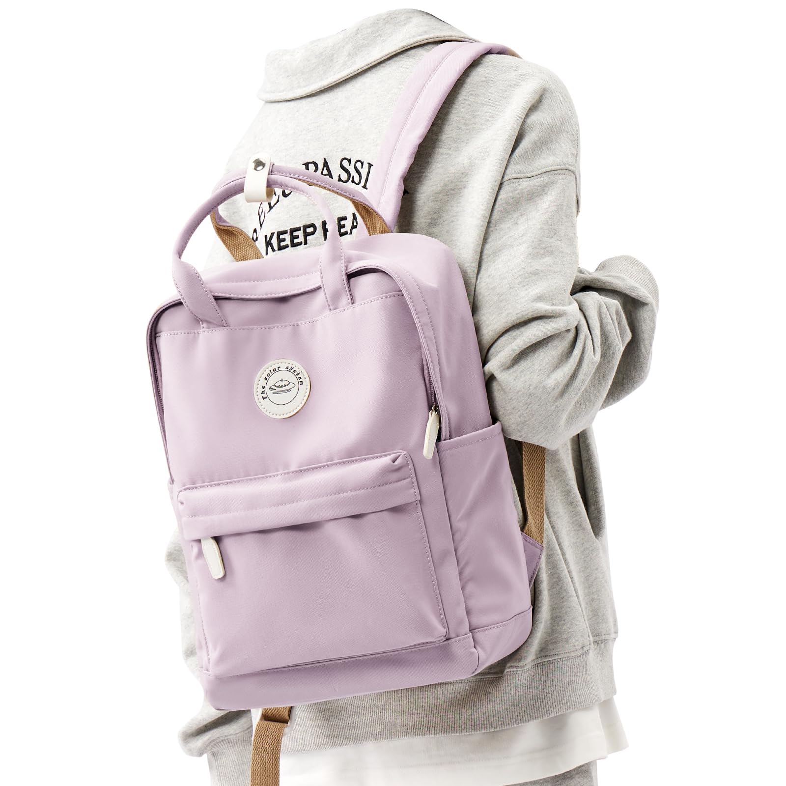 School Backpack Waterproof Simple Black Bookbag College High School Bags For Girls Boys Lightweight Travel Rucksack Casual Daypack Laptop Backpacks For Women