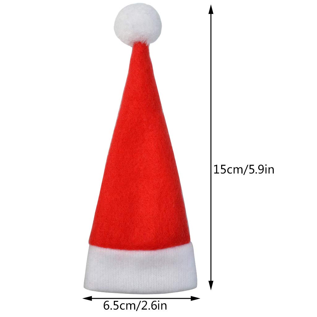 Marrywindix 50 Pieces Christmas Santa Hats Silverware Holders, Christmas Cutlery Holders for Xmas Party Dinner Utensil and Flatware Organizers Decorations Supplies