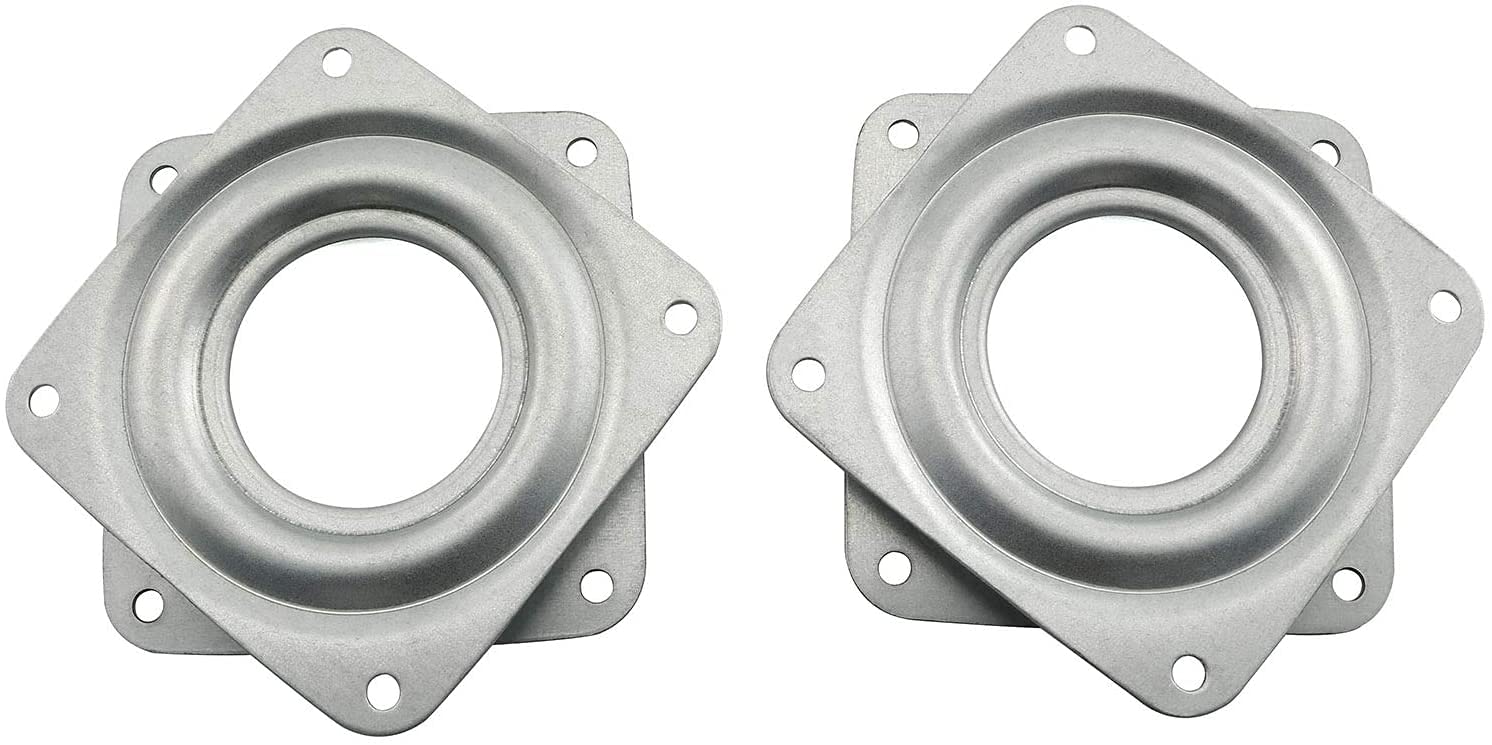 Longdex Lazy Susan Bearing 2PCS 3 Inch Square Lazy Susan Turntable Rotating Bearing Plate for DIY Project Silver