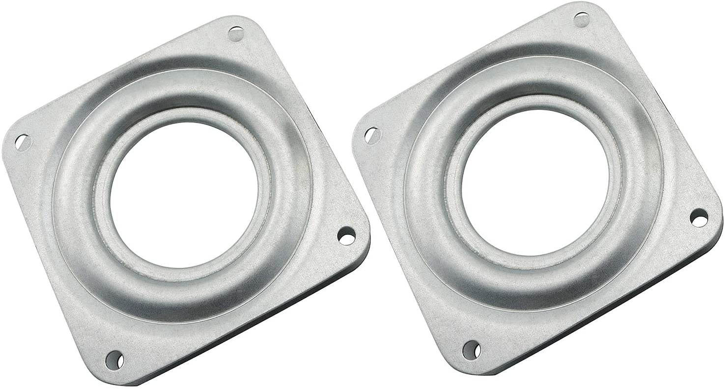 Longdex Lazy Susan Bearing 2PCS 3 Inch Square Lazy Susan Turntable Rotating Bearing Plate for DIY Project Silver