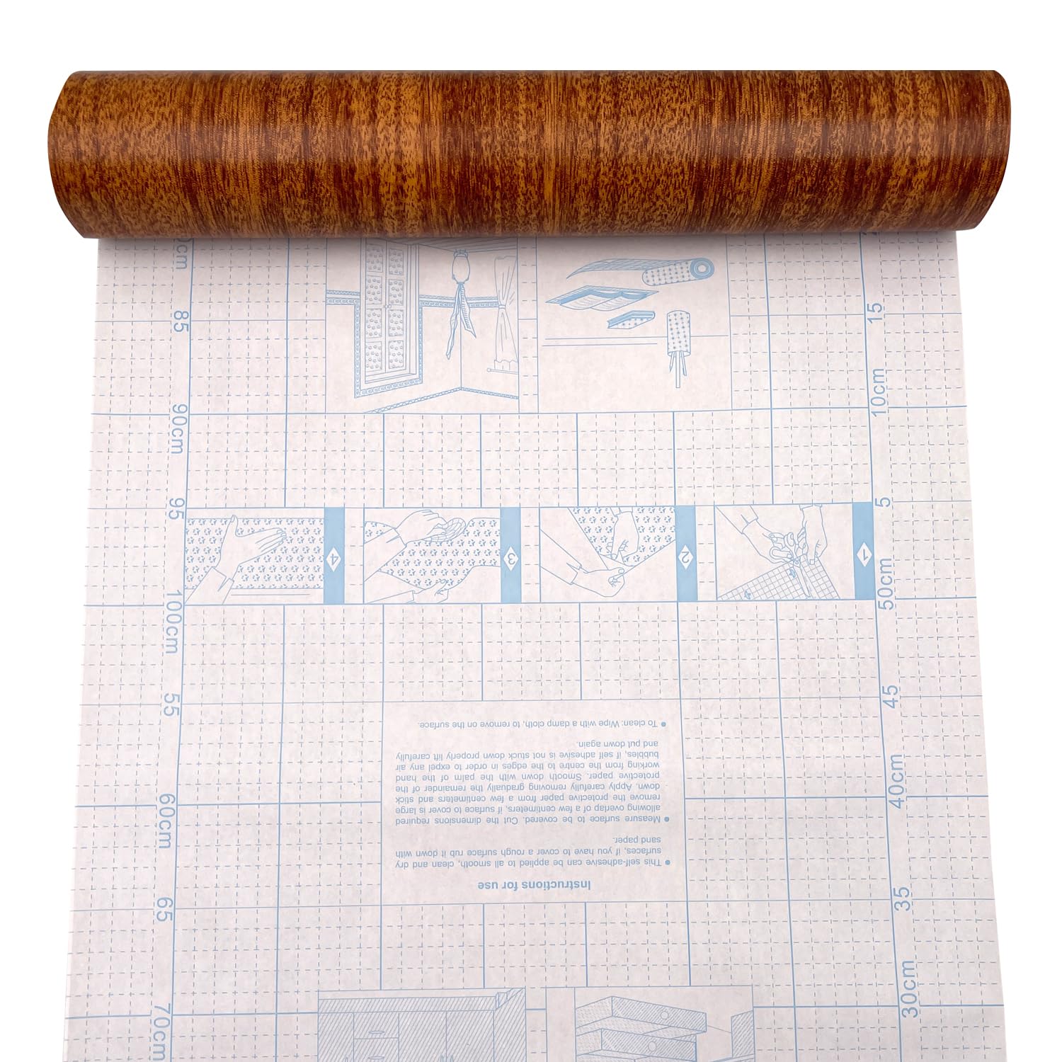Yifely Brown Wood Textured Vinyl Drawer Paper Self-Adhesive Shelf Liner Countertop Sliding Door Sticker 17.7 Inch by 9.8 Feet