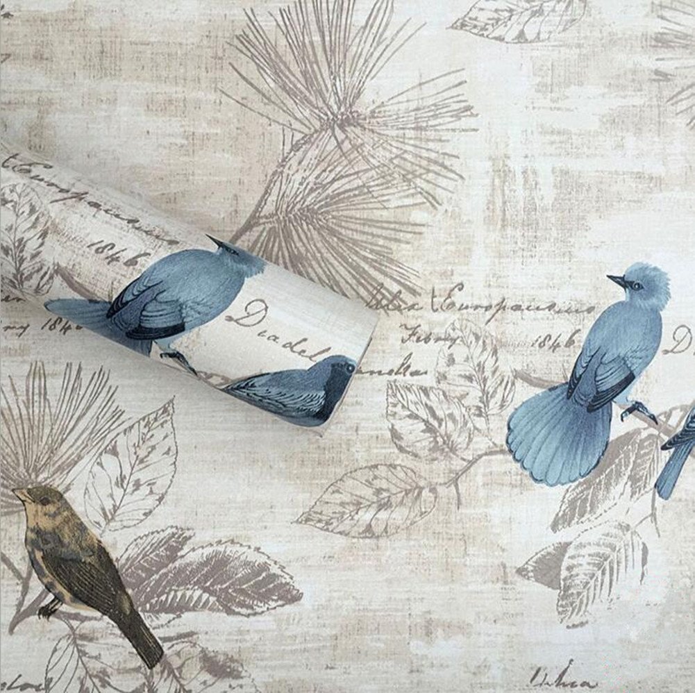 Moyishi Vintage Newspaper Decorative Paper Vinyl Self Adhesive Shelf Drawer Liner Home Decor 17.7''x78.7'' (Butterfly)