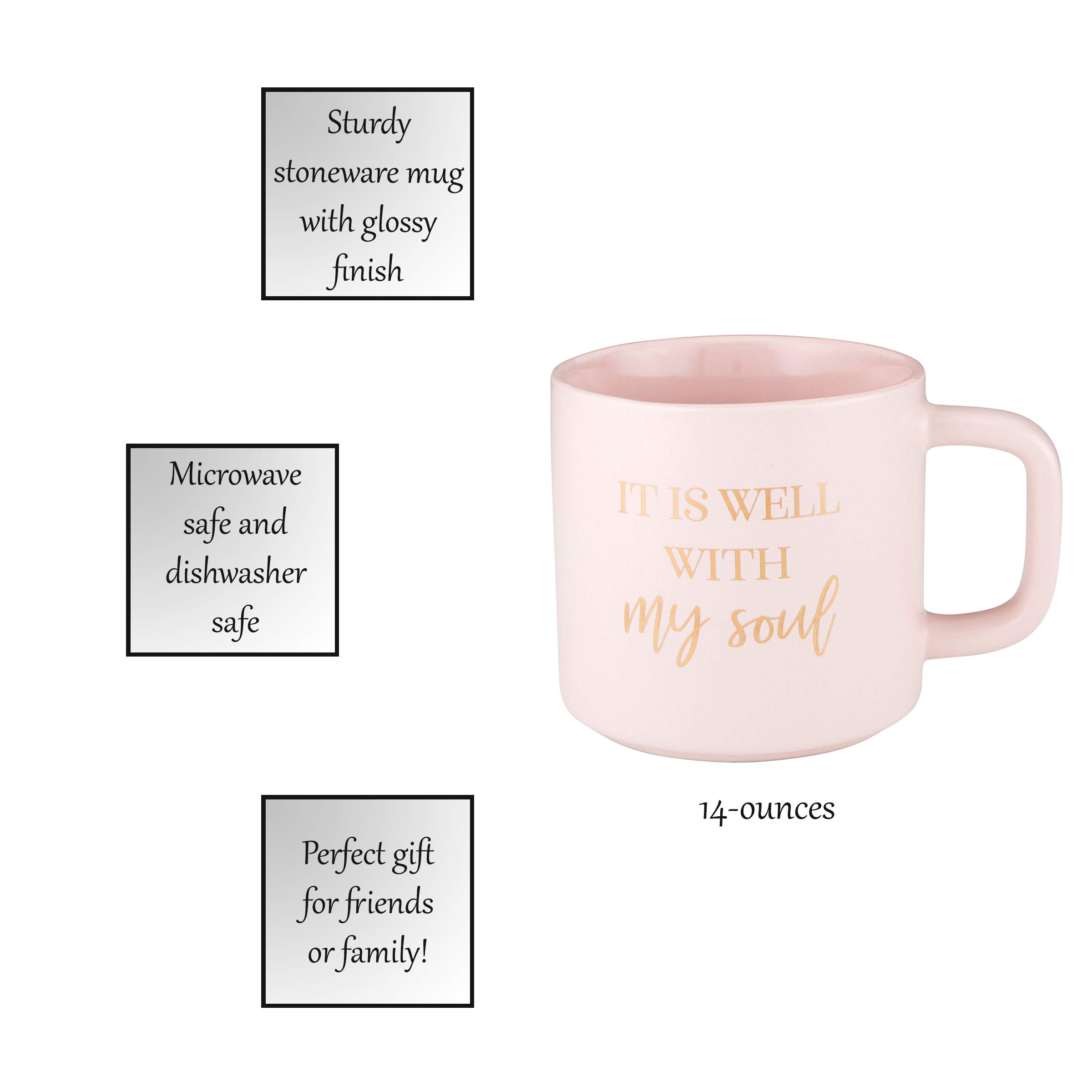 Creative Brands Faithworks - Inspirational Stackable Stoneware Mug, 14-Ounce, It Is Well