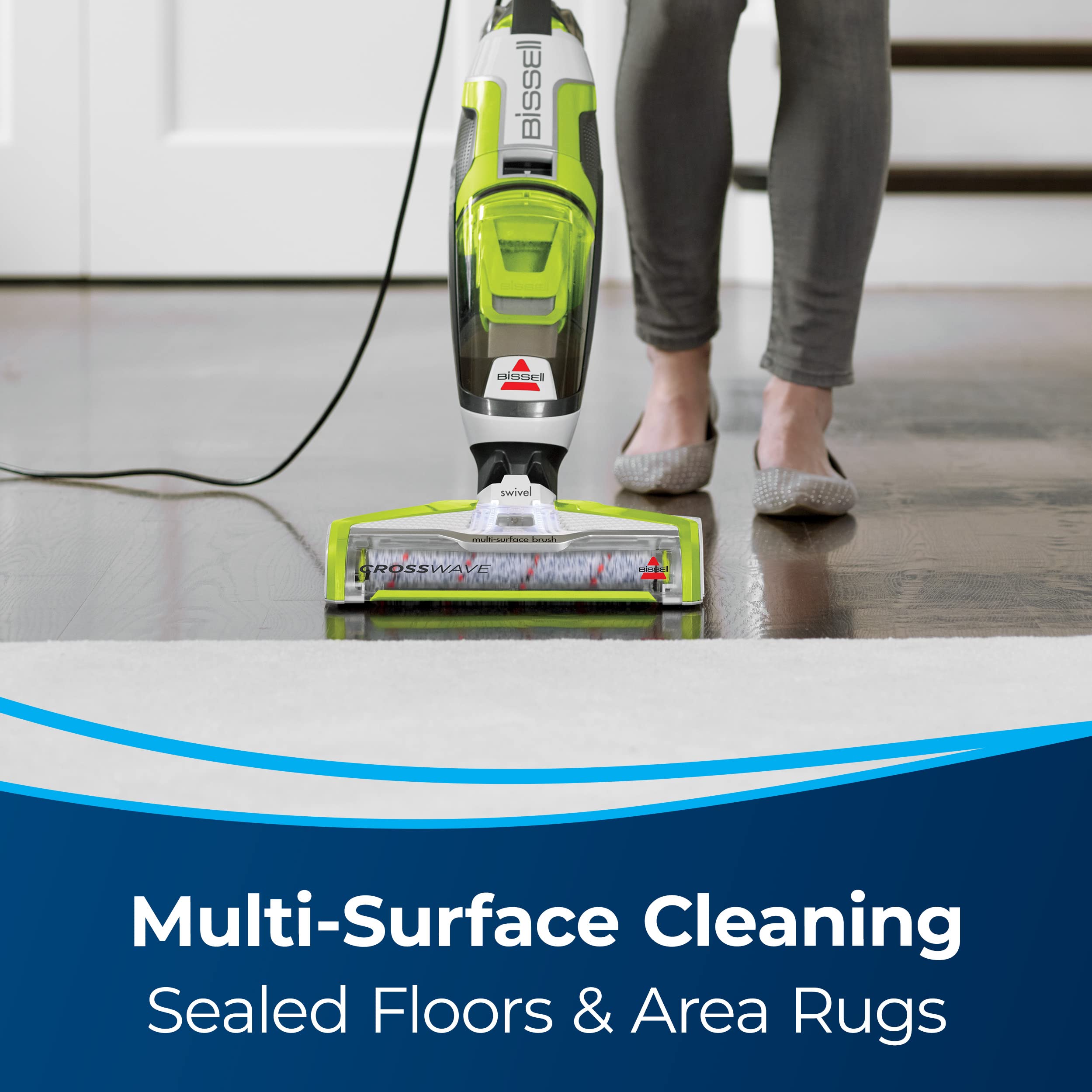BISSELL CrossWave Floor and Area Rug Cleaner, Wet-Dry Vacuum with Bonus Brush-Roll and Extra Filter, 1785A , Green