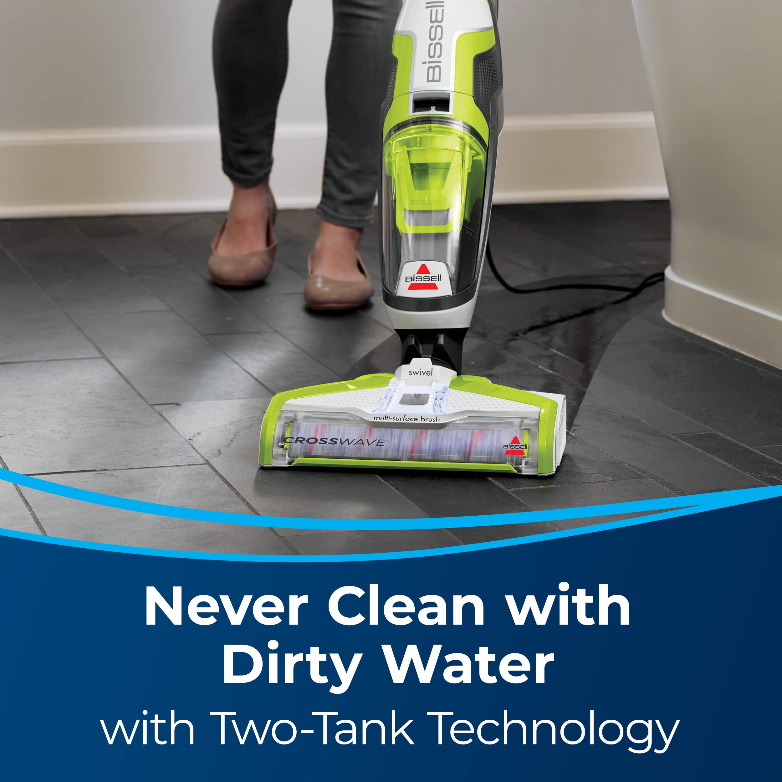 BISSELL CrossWave Floor and Area Rug Cleaner, Wet-Dry Vacuum with Bonus Brush-Roll and Extra Filter, 1785A , Green