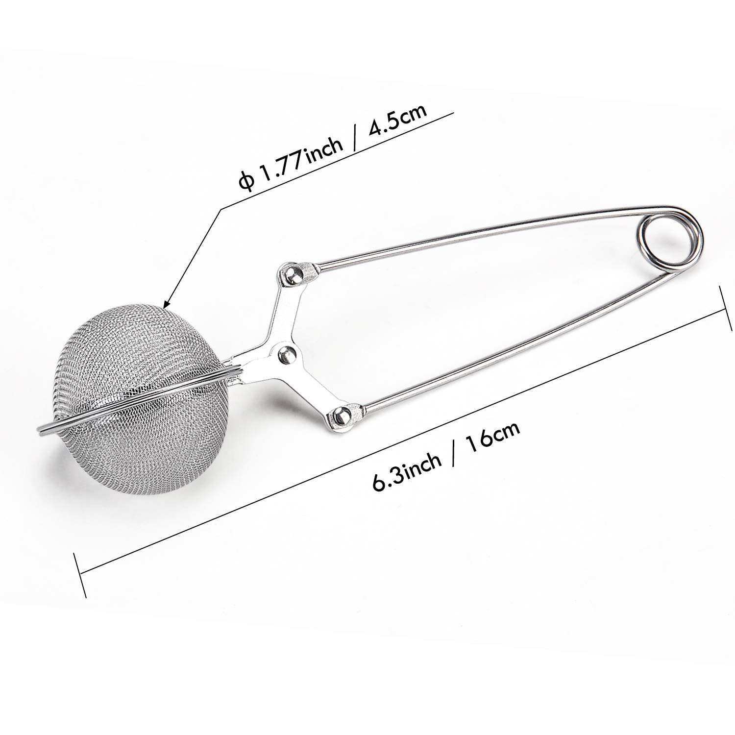 Snap Ball Tea Strainer, JEXCULL 3 Pack Premium Stainless Steel Tea Strainer with Handle for Loose Leaf Tea Fine Mesh Tea Balls Filter Infusers (Normal)