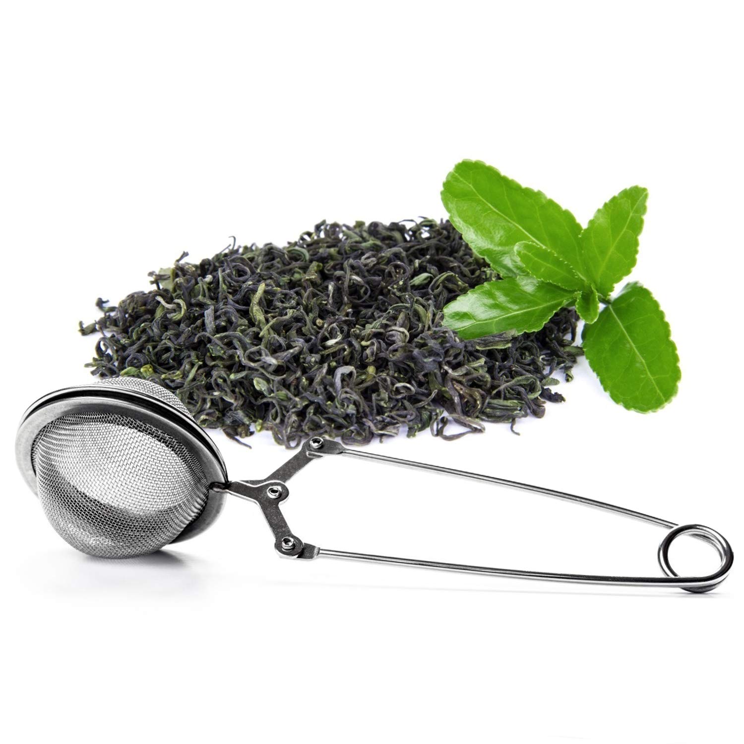Snap Ball Tea Strainer, JEXCULL 3 Pack Premium Stainless Steel Tea Strainer with Handle for Loose Leaf Tea Fine Mesh Tea Balls Filter Infusers (Normal)
