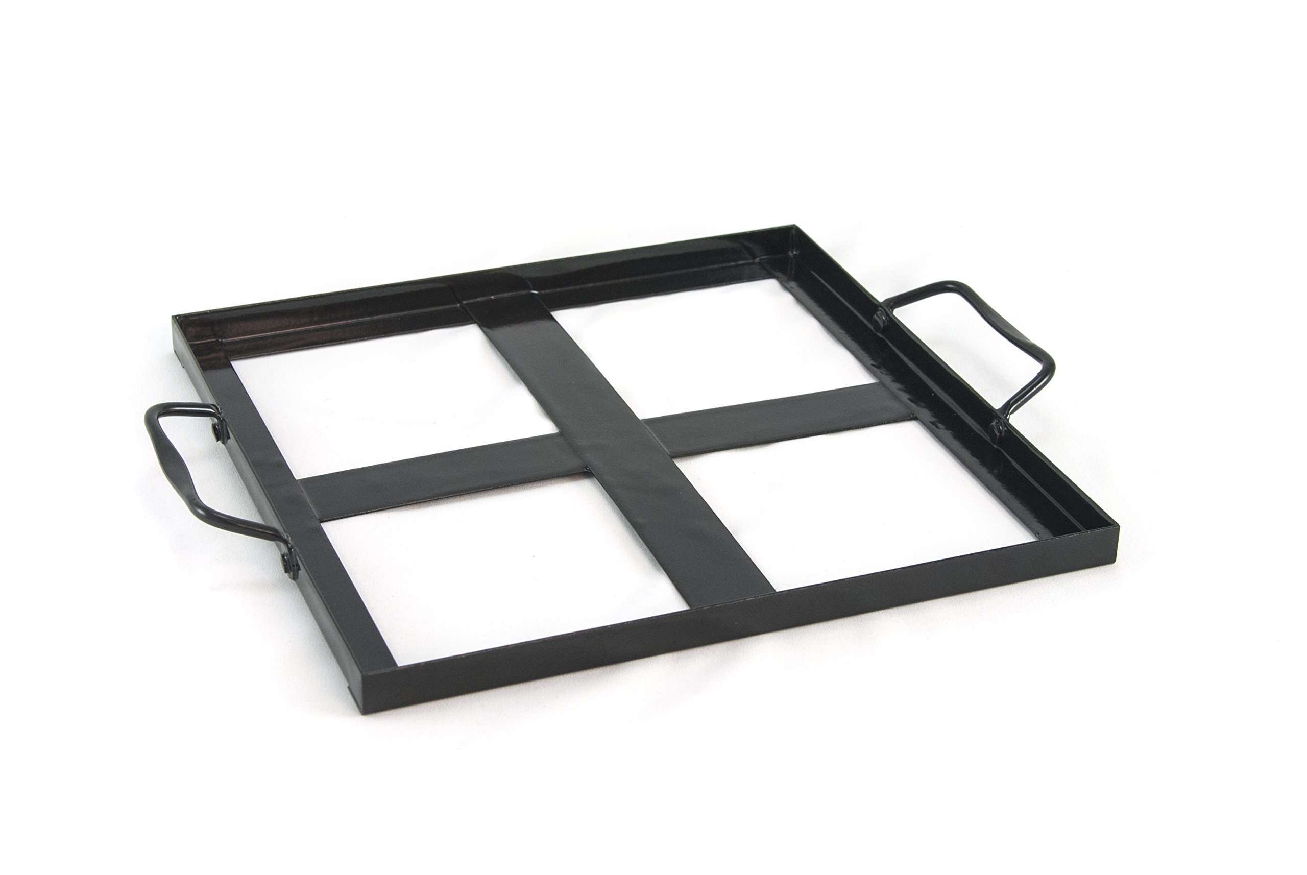 Charcoal Companion Porcelain Coated Salt Plate Holder, 10.2" x 10.2", Black