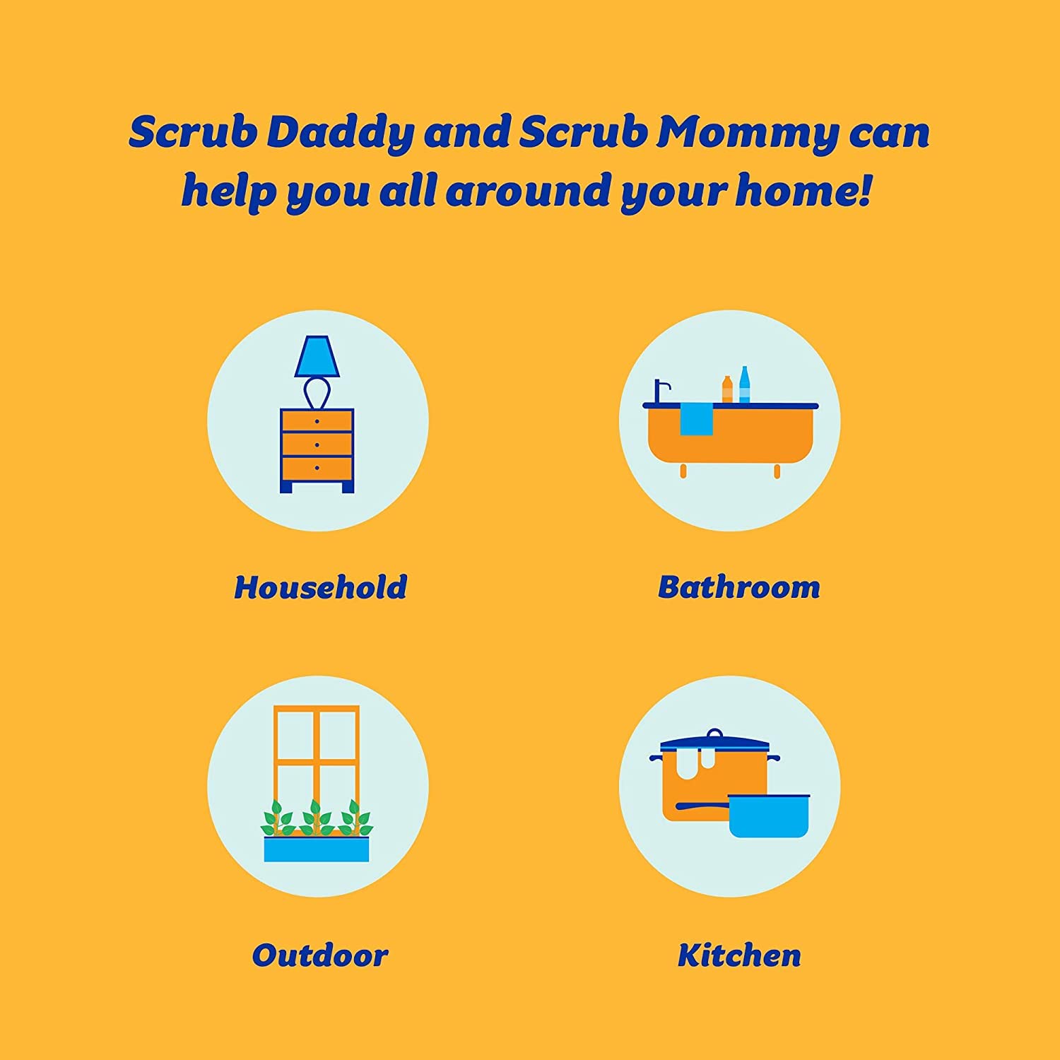 Scrub Daddy Sad Mommy and Daddy - Scratch-Free Multipurpose Dish Sponge - BPA Free & Made with Polymer Foam - Stain, Mold & Odor Resistant Kitchen Sponge (2 Count)