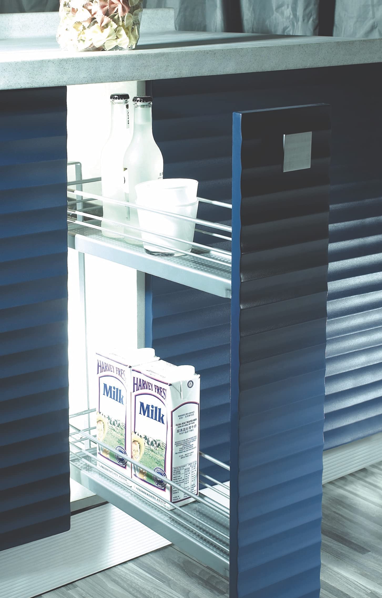 IMEX - Narrow Slide Out Double Rack Cabinet Organizer | Soft Close (RightMounted) | 5 15/16" (150mm) | 25 Kgs Capacity