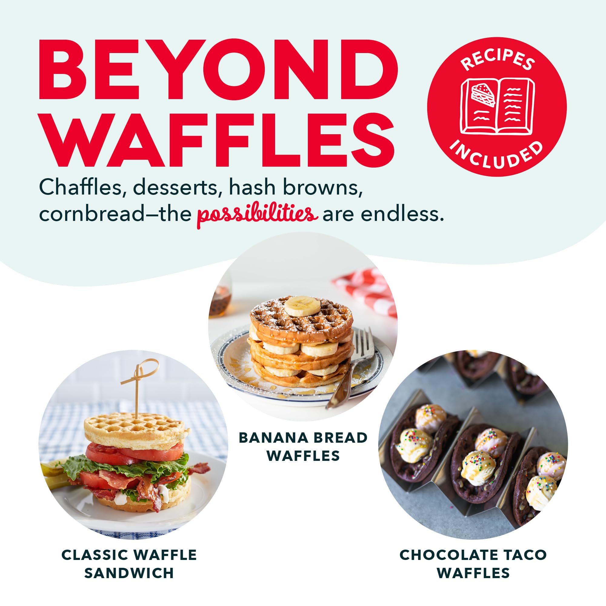 DASH Mini Maker for Individual Waffles, Hash Browns, Keto Chaffles with Easy to Clean, Non-Stick Surfaces, 4 Inch, Pink