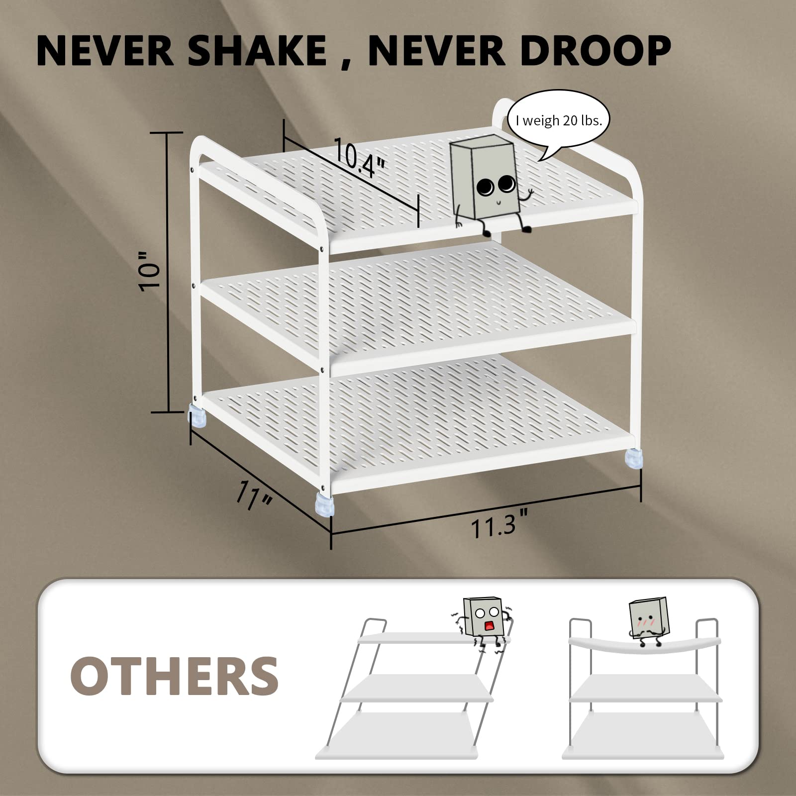 Decostatue Kitchen Cabinet Organizers and Storage Rack- Adjustable Foil and Plastic Wrap Organizer Rack - Sturdy Pantry Organization and Storage for Plastic Bag, Wrap, Foil, Parchment, Snack and Box