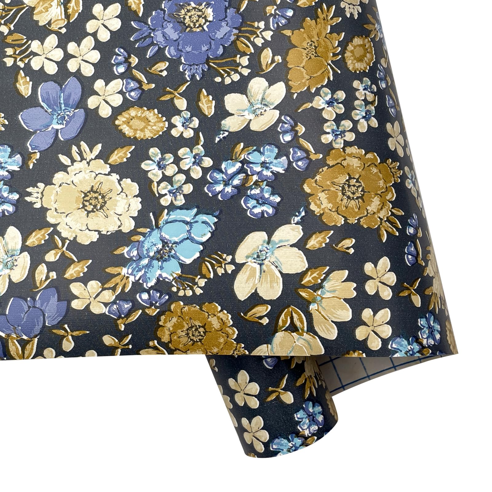 Yifely Self-Adhesive Shelf Liner Removable Drawer Paper Refurbish Old Furnitures Makeup Dresser Nightstands, Retro Floral, 17.7 Inch by 9.8 Feet