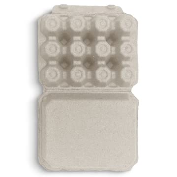 Henlay Quail Egg Cartons - Recycled Cardboard Paper Pulp 3x4 Square Style - Holds One Dozen Eggs (30)