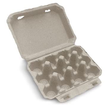 Henlay Quail Egg Cartons - Recycled Cardboard Paper Pulp 3x4 Square Style - Holds One Dozen Eggs (30)