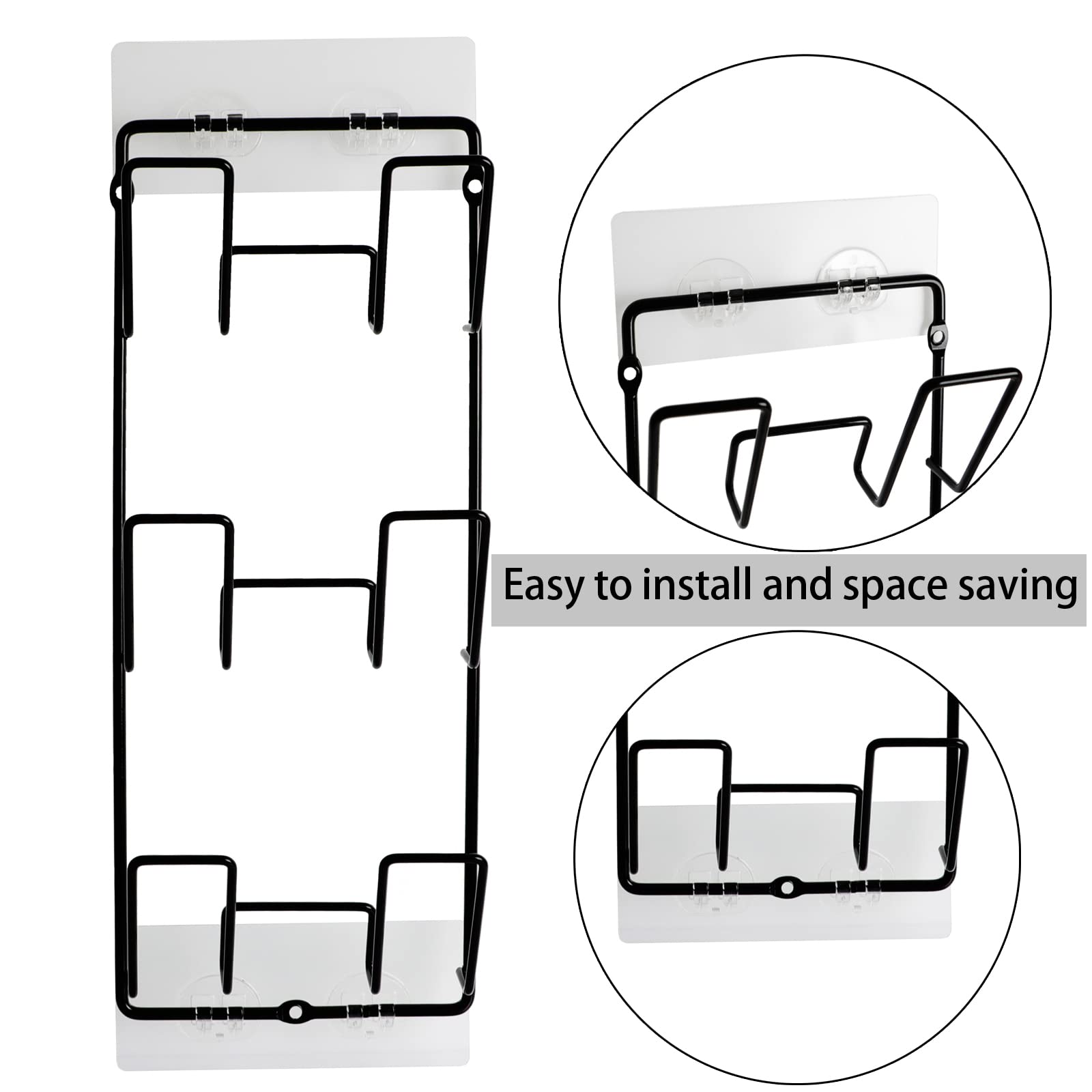 Cokorgue Pot Lid Organizer for Cabinet Door No Drilling, Pot Lid Holder for Kitchen Organization & Storage, 2 Pack Black