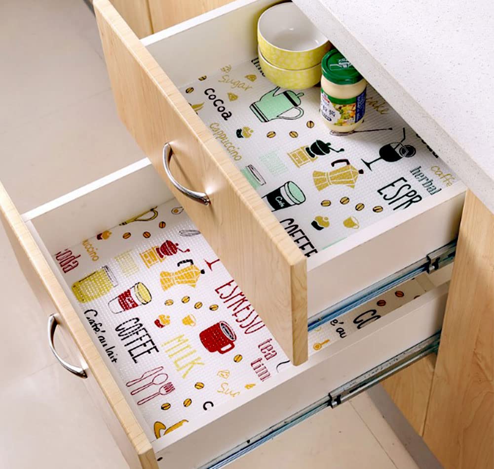 yuuzue Drawer Cushion Liner Shelf Liner for Kitchen Cabinets 17.7*78.7inch Non-Adhesive Cabinet and Drawer Liner Roll Shelf Fridge Mat Washable Table Mat ,Blue
