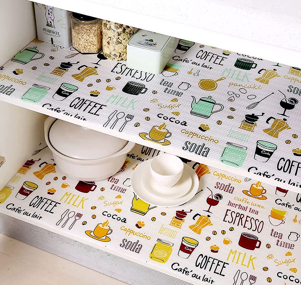 yuuzue Drawer Cushion Liner Shelf Liner for Kitchen Cabinets 17.7*78.7inch Non-Adhesive Cabinet and Drawer Liner Roll Shelf Fridge Mat Washable Table Mat ,Blue