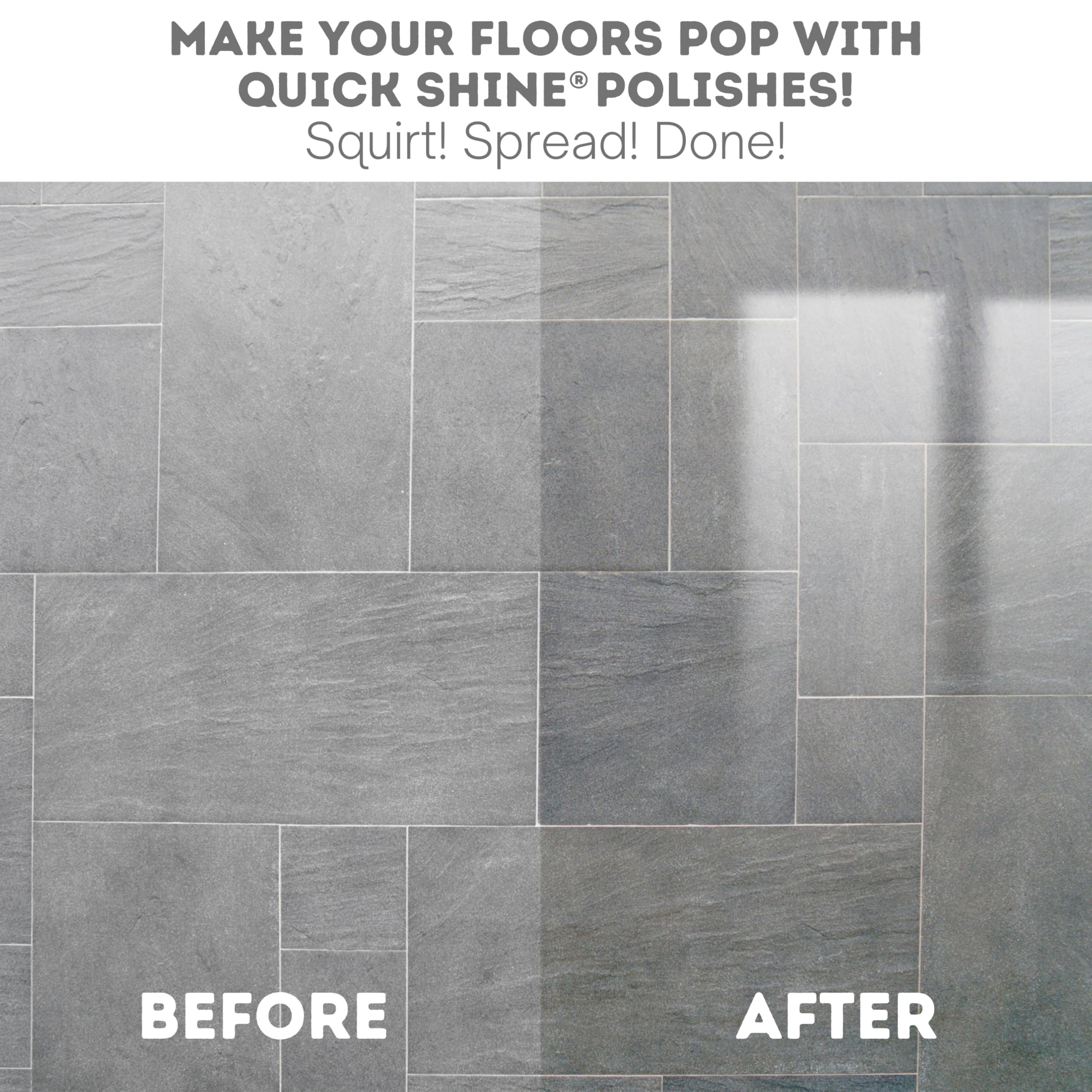 Quick Shine Multi Surface Floor Finish 64oz | Cleaner & Polish to use on Hardwood, Laminate, Luxury Vinyl Plank LVT, Tile & Stone | Safer Choice w/Clean Shine Technology | Protect-Refresh