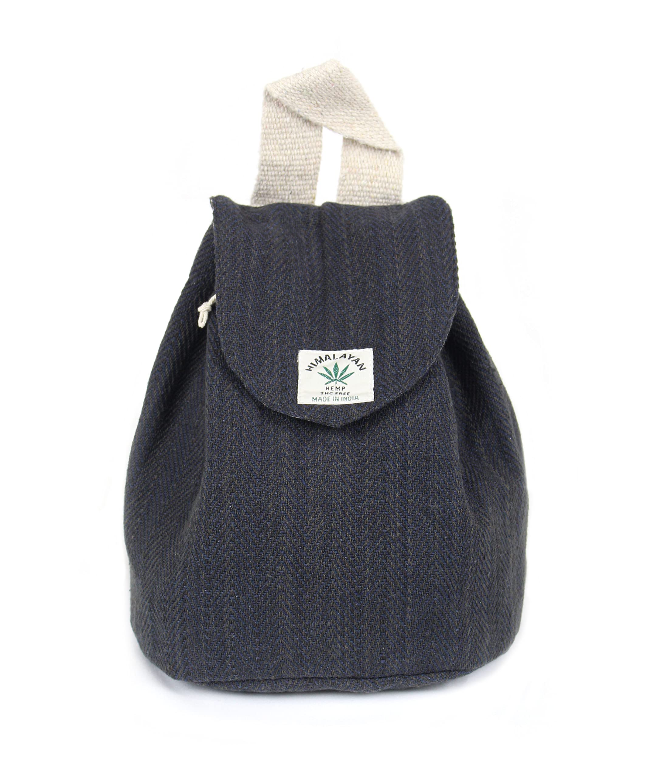 Hemp small bag for women Girls Light Weight Eco Friendly Small cute backpack Bag for everyday lives (Fade Black)