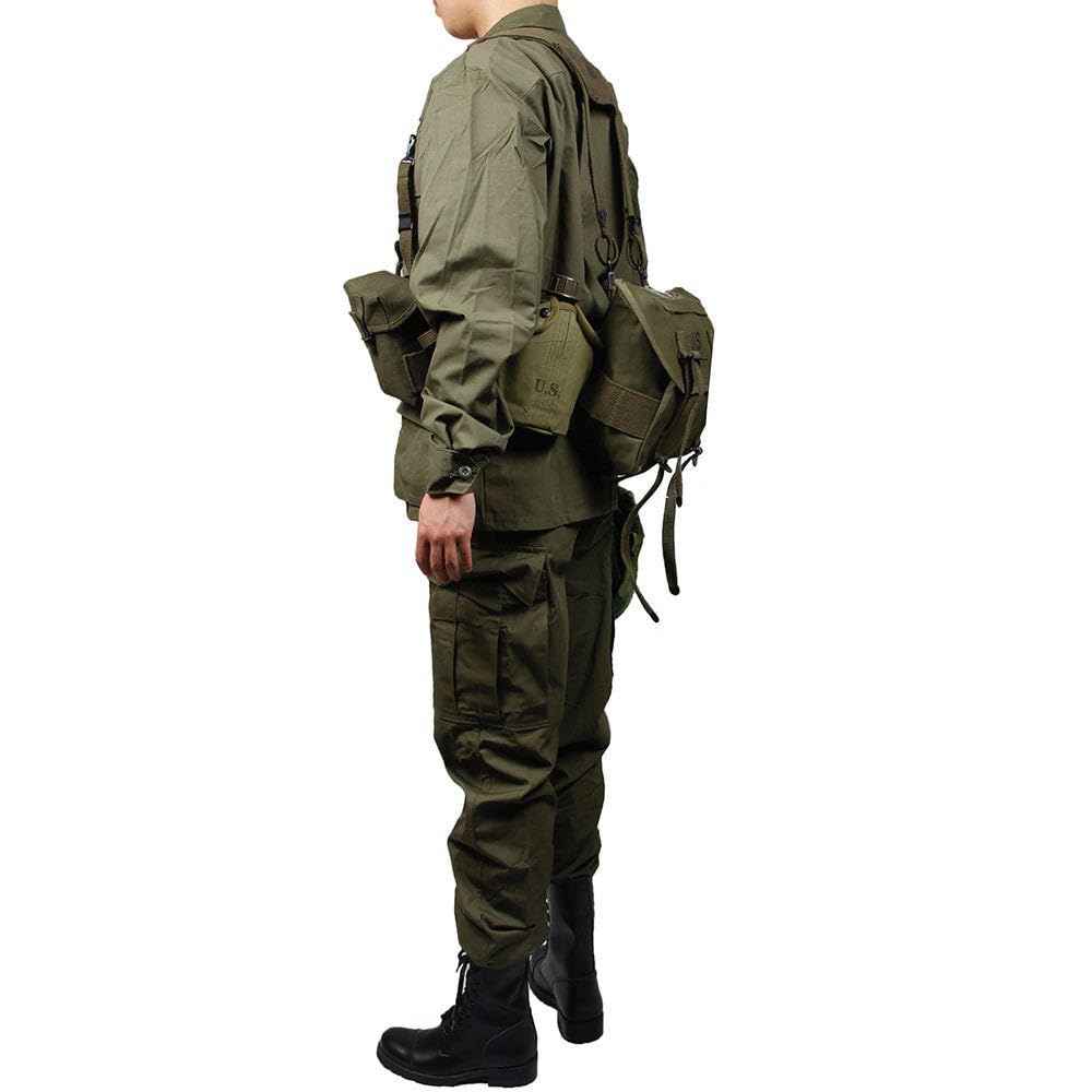 YBJBHW M1956 M1961 Equipment Vietnam War Equipment Replica WW2 US Army Korean War1956 Long Pouch 1956 Bag Kettle Belt Straps