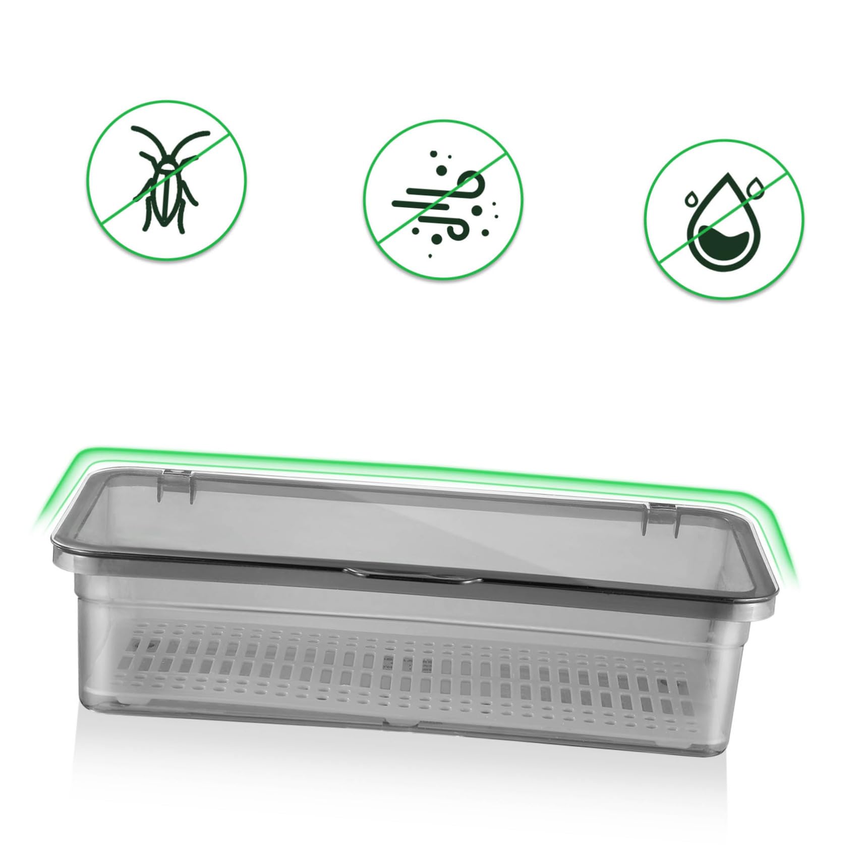 DOITOOL Drawer Organizer With Lid And Drainer Chopsticks Drain Storage Box Flatware Tray with Lid Chopsticks Storage Holder for Chopsticks Fork Flatware Tableware Dust- proof Dinnerware Holder