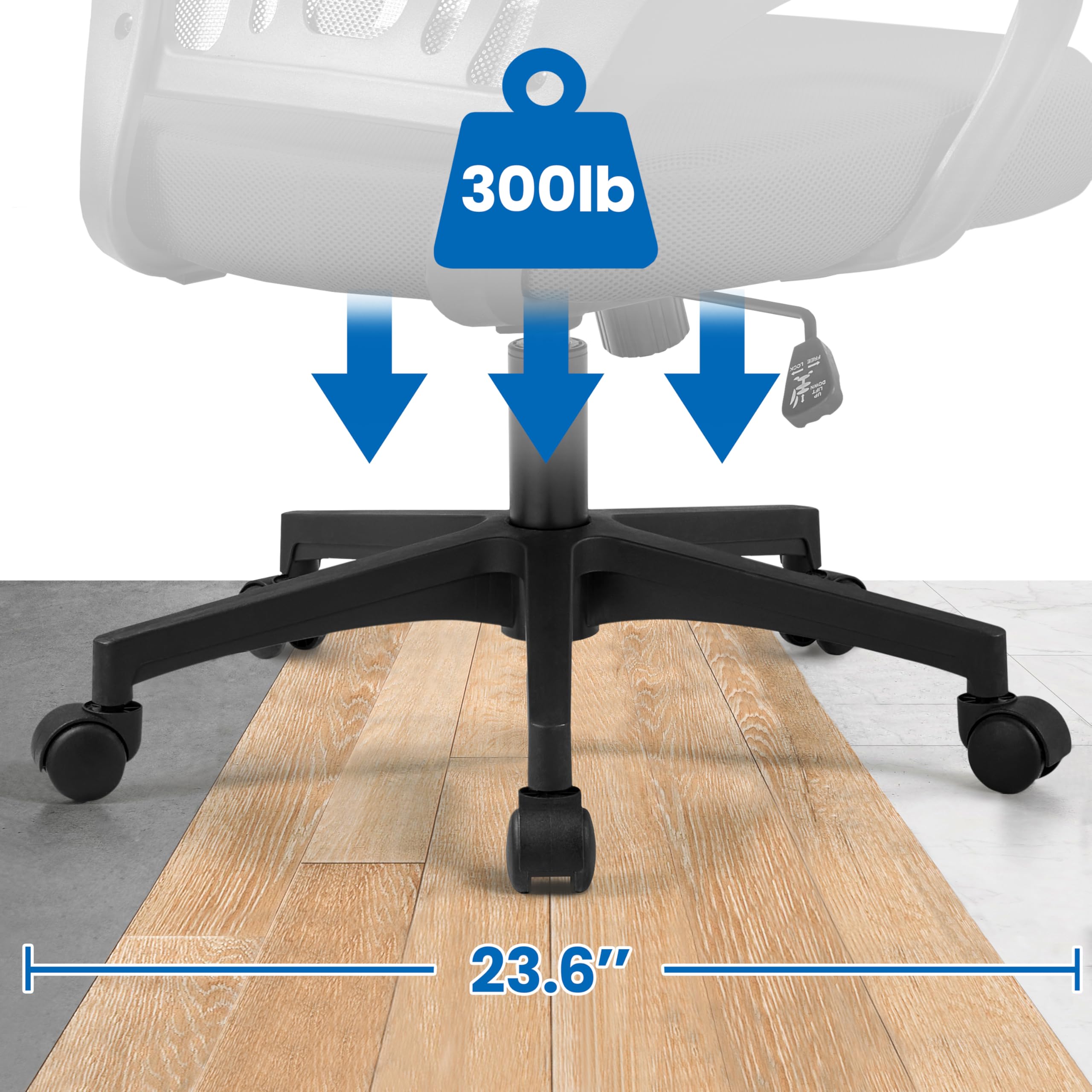 Yaheetech Office Chair Ergonomic Computer Chair Mid Back Adjustable Desk Chair with Lumbar Support Armrest, Swivel Mesh Task Gaming Chair for Home Office Study, Black