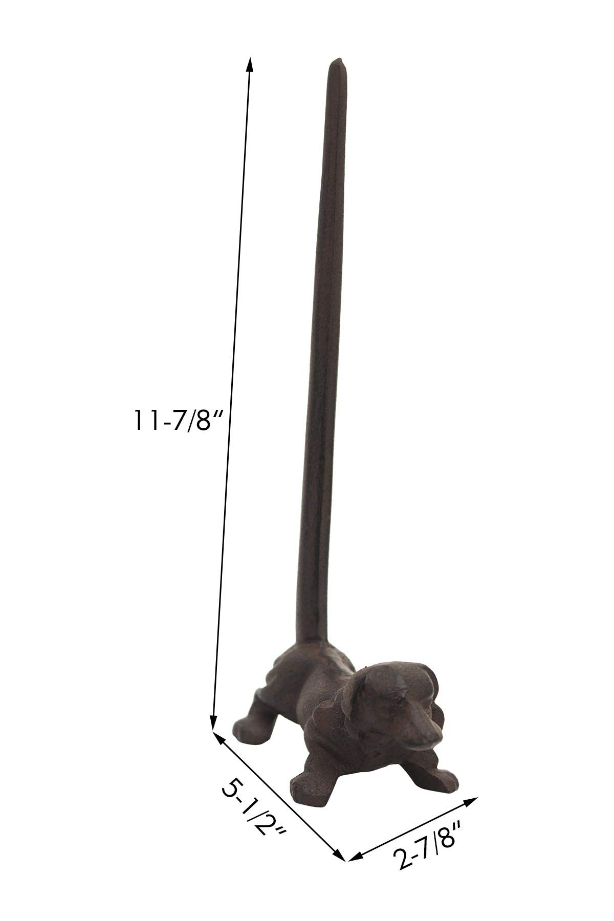 Retro Cast Iron Dog Paper Holder - Decorative Free Standing Paper Holder - Antique Brown