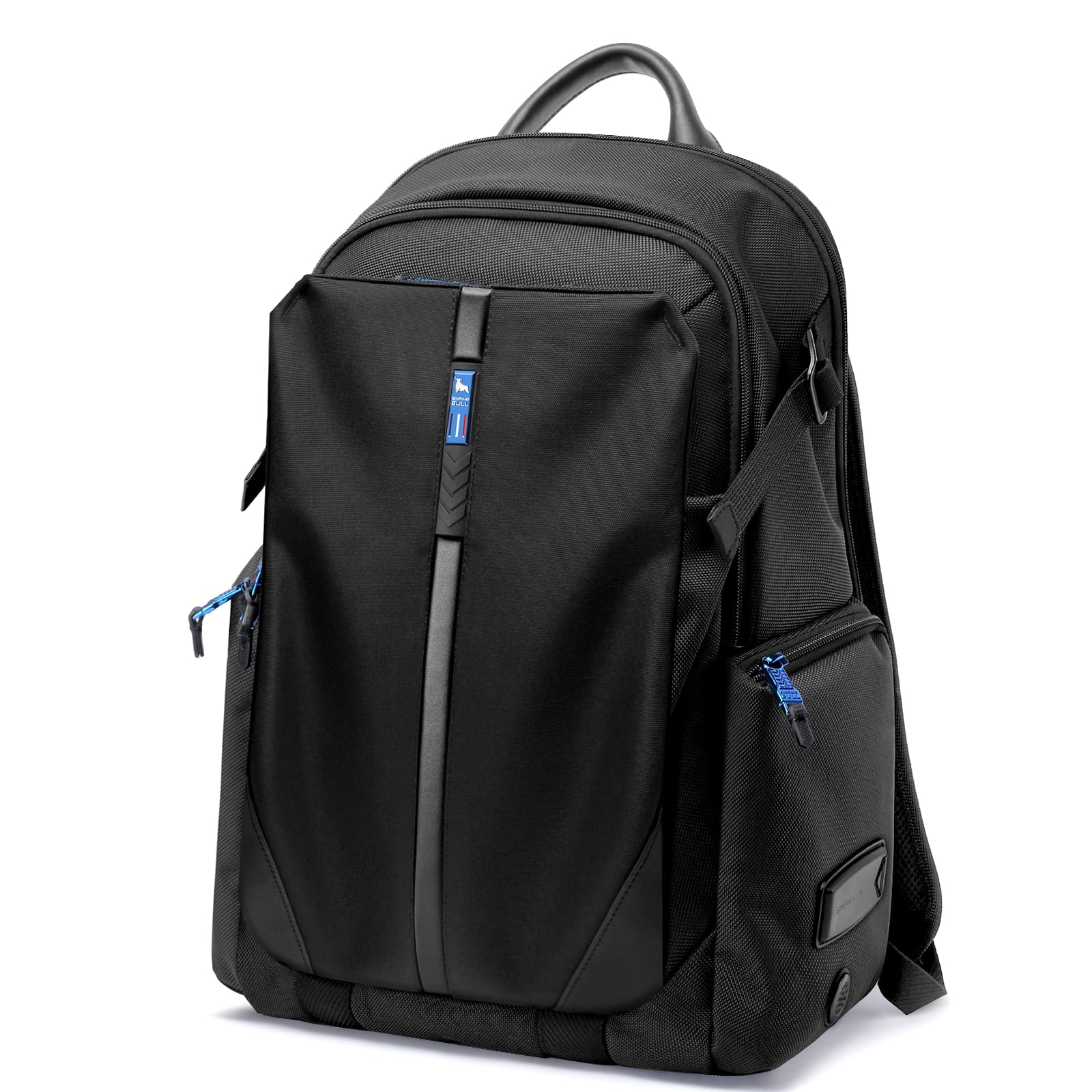 SINPAID BULL Laptop Backpack for Travel, Airplane Travel Essentials,Compact Business Bag,Computer Bag for Men Women fit 15.6 Inch Notebook,Black