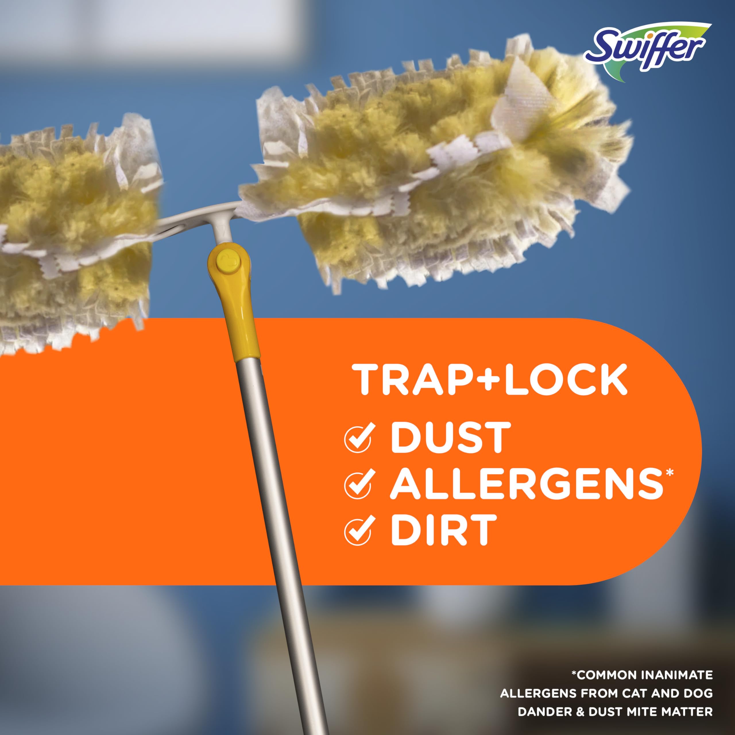 Swiffer Ceiling Fan Duster Super Extender Handle Starter Kit, 6 Heavy Duty Refills