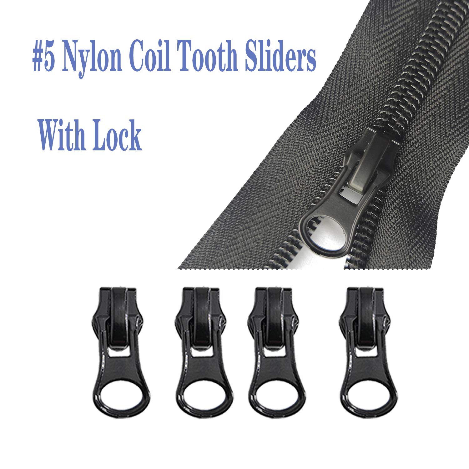 Meikeer 12 Pieces #5 Zipper Slider Repair Kits Black Bronze and Silver Zipper Sliders Zipper Pull Replacement for Metal Plastic and Nylon Coil Jacket Zippers