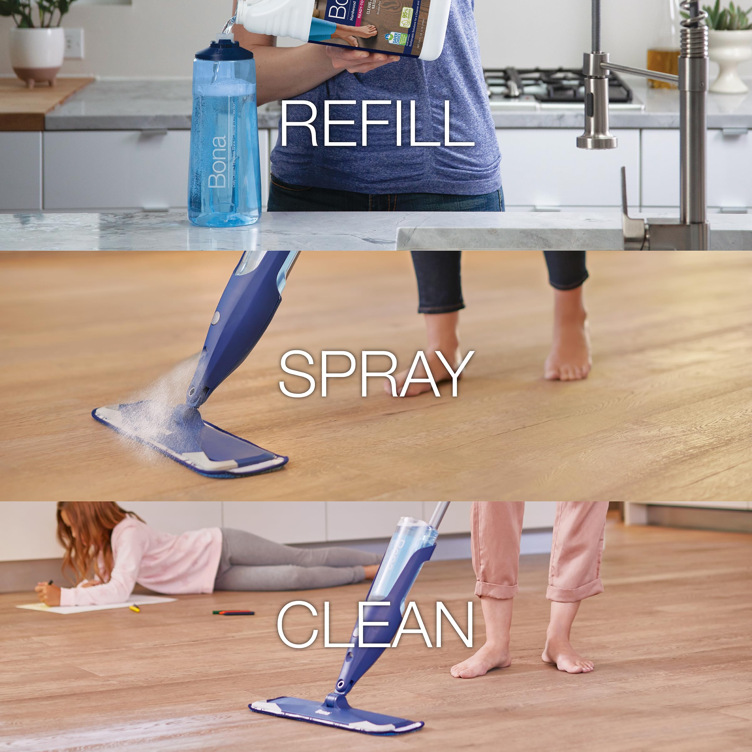 Bona Hardwood Floor Cleaner Refill, 128 Fl Oz