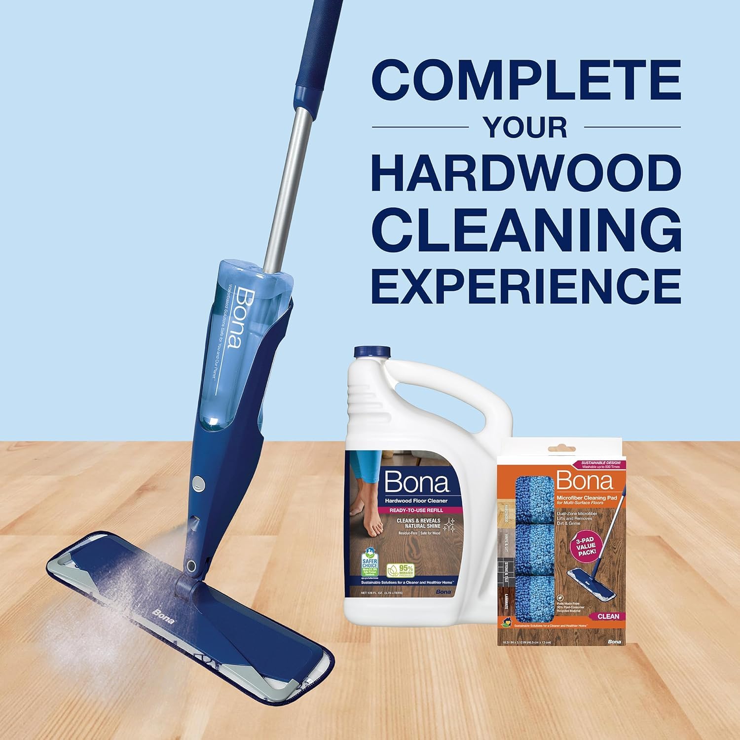 Bona Hardwood Floor Cleaner Refill, 128 Fl Oz