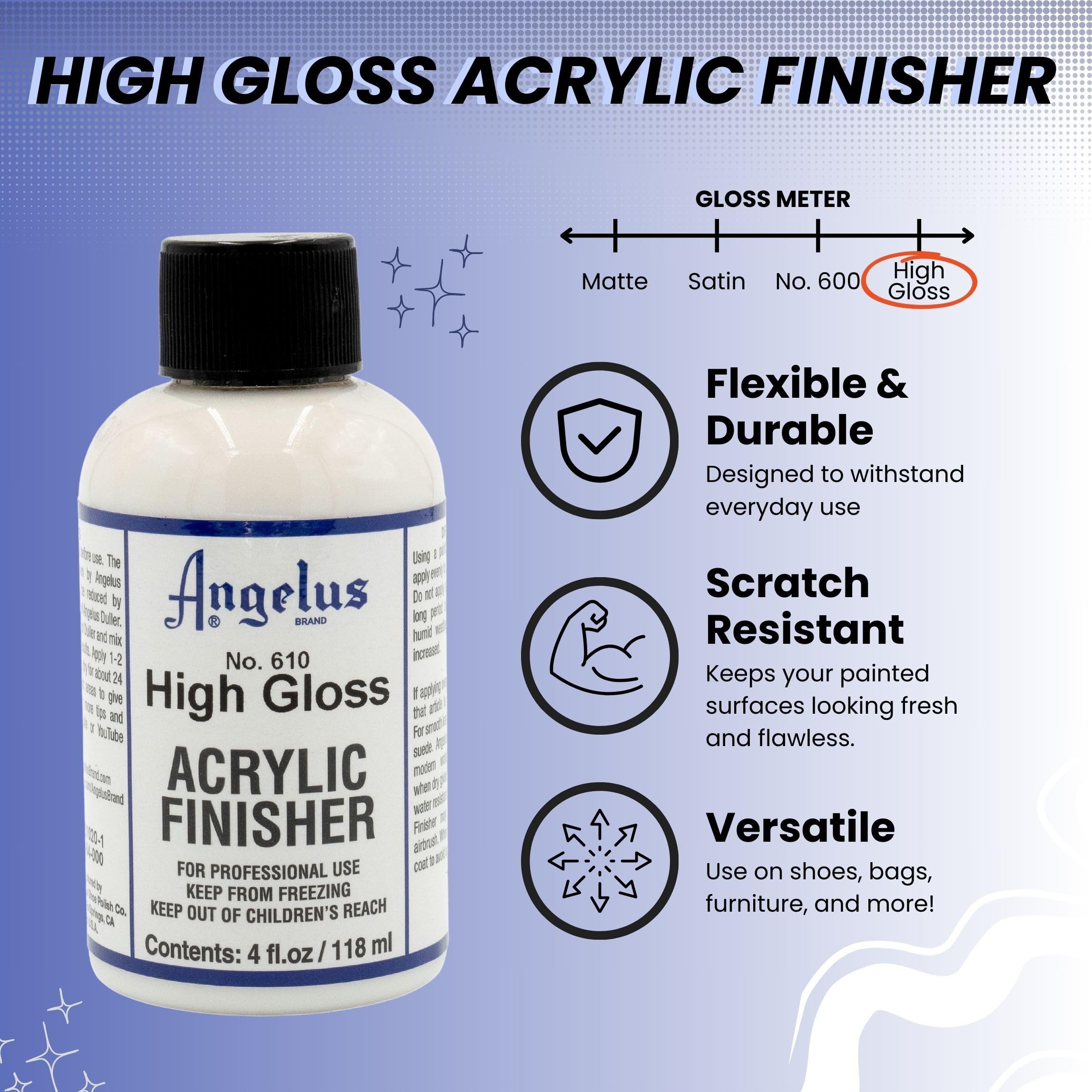 Angelus 610 High Gloss Acrylic Finisher, Clear