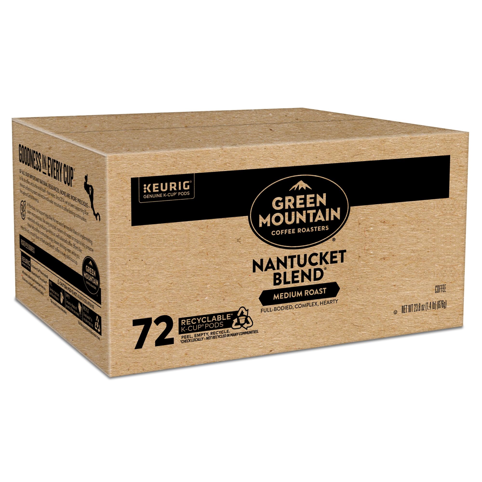 Green Mountain Coffee Roasters Nantucket Blend, Single-Serve Keurig K-Cup Pods, Medium Roast Coffee Pods, 72 Count