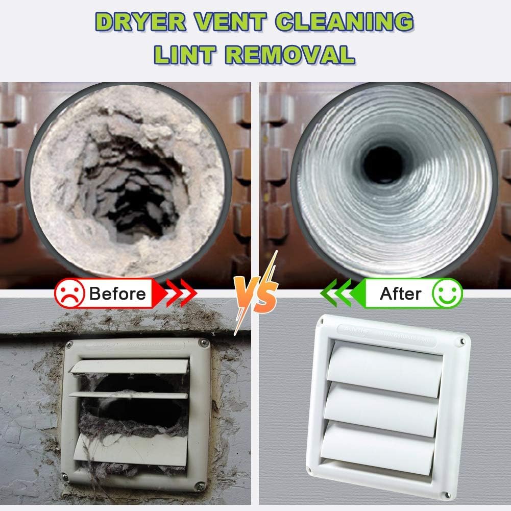 Sealegend 2 PCS Dryer Vent Cleaner Kit Vacuum Hose Attachment,Washer and Dryer Lint Remover, Dryer Cleaning Tools Hoses with Adapter